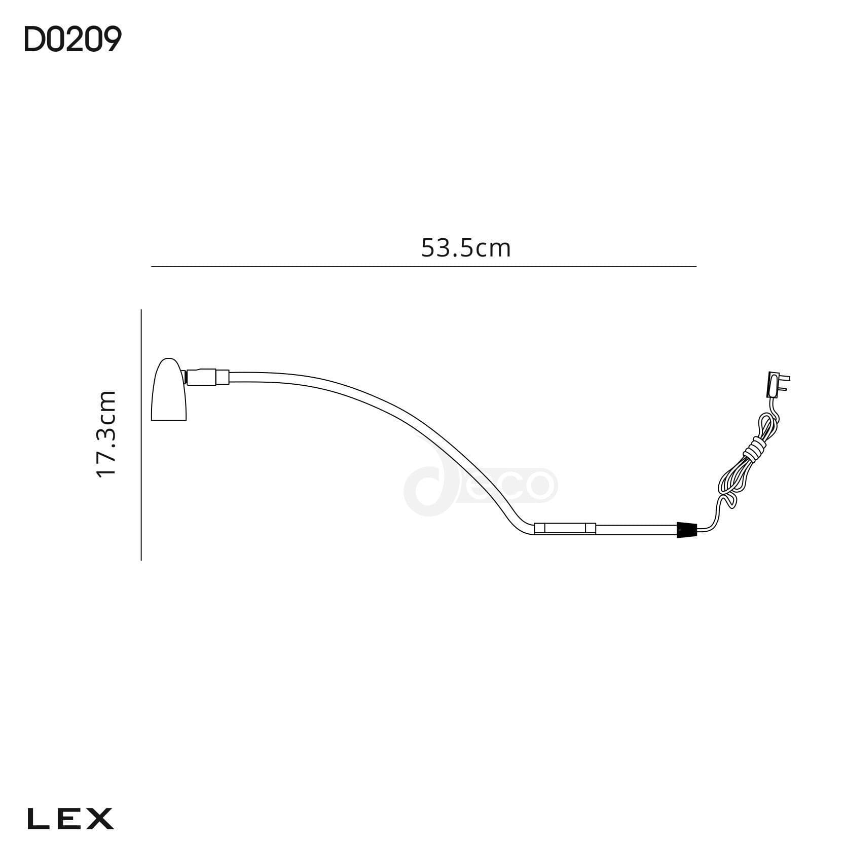 Lex Set Of 2 Over Cabinet 1 Light GU10 With Adjustable Head And 2m Cable