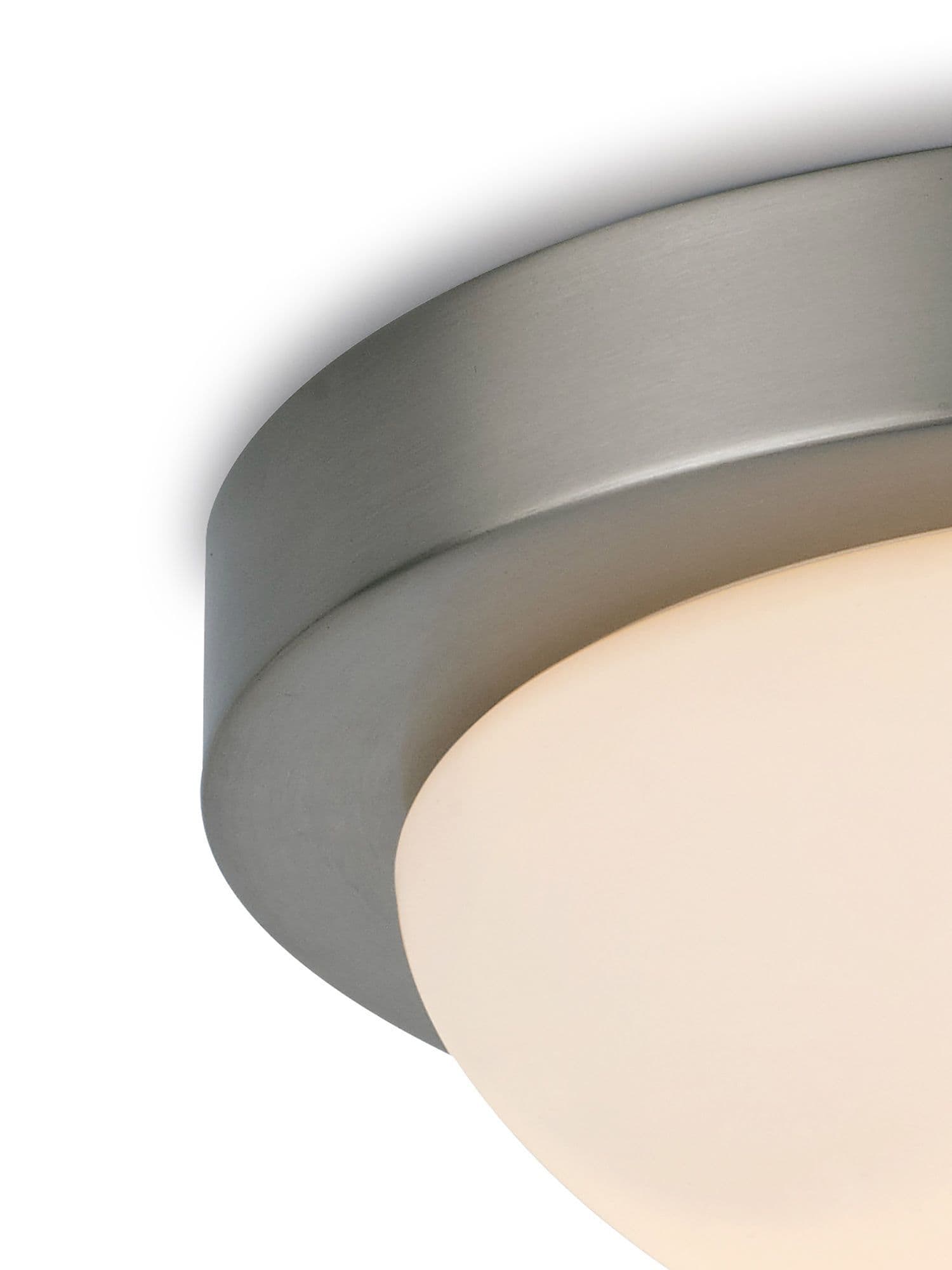 Porter IP44 2 Light E27 Large Flush Ceiling Light Satin Nickel With ...