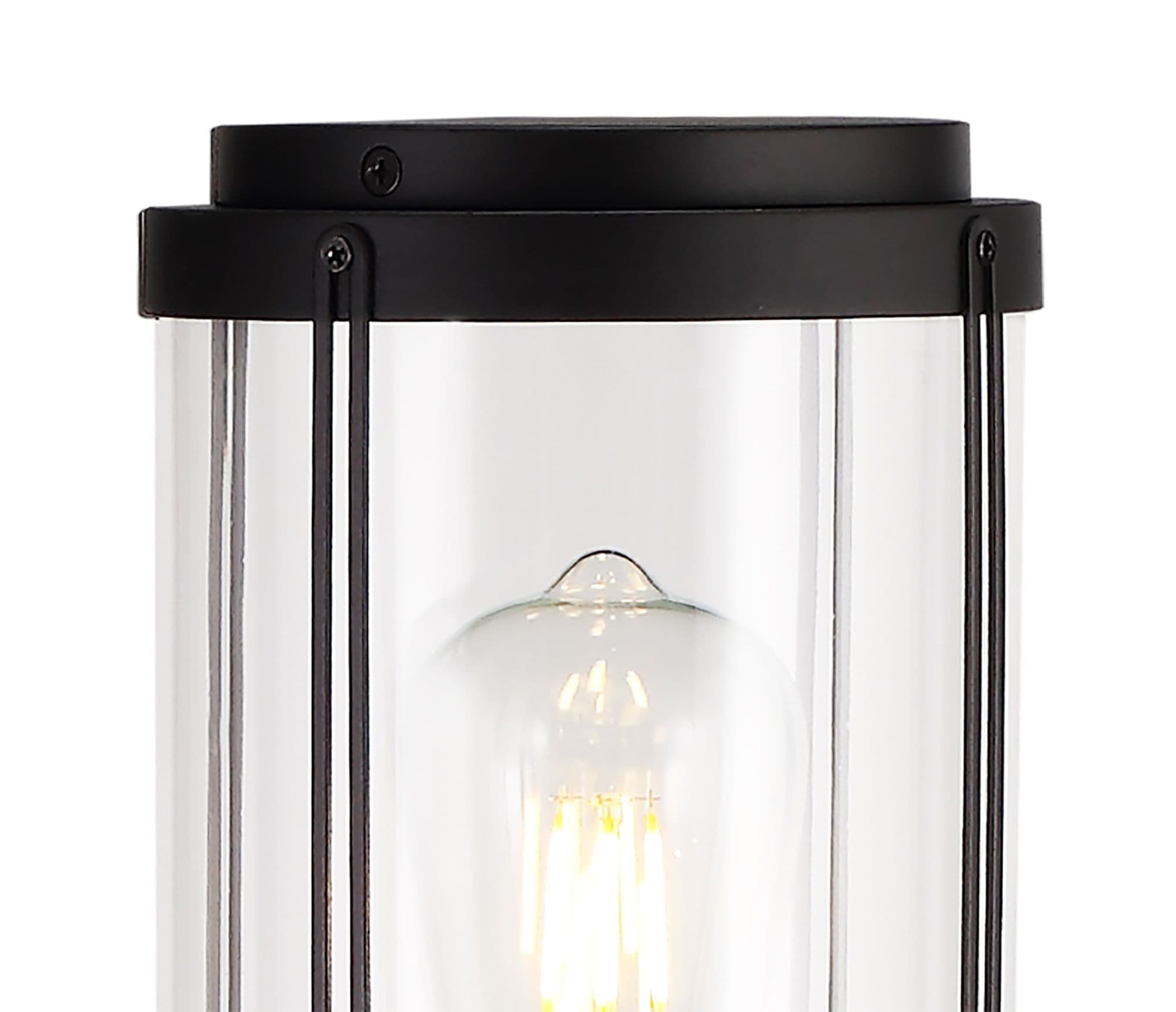 Reva Tall Post 1 x E27 IP44 Black/Clear PC
