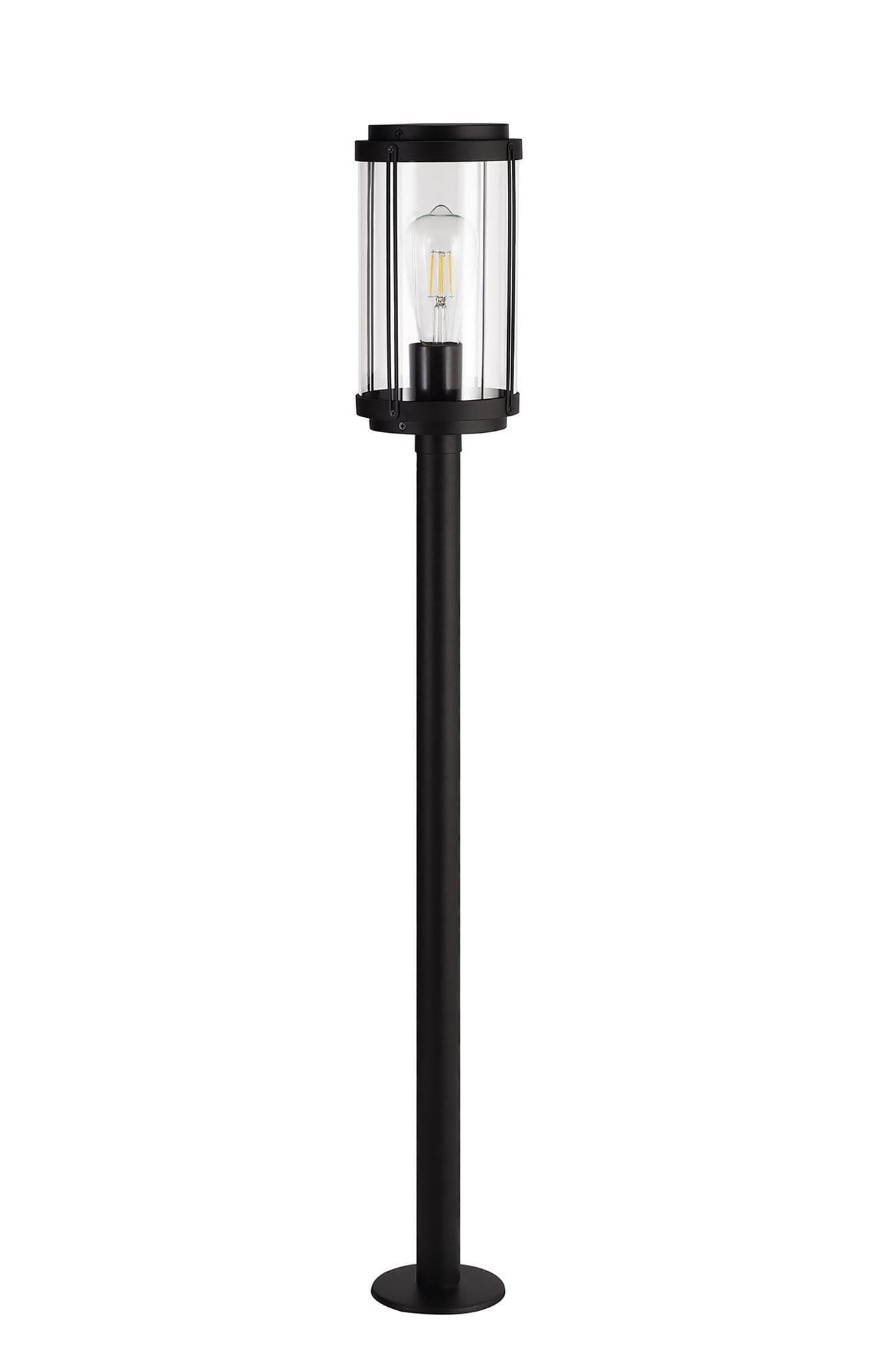 Reva Tall Post 1 x E27 IP44 Black/Clear PC