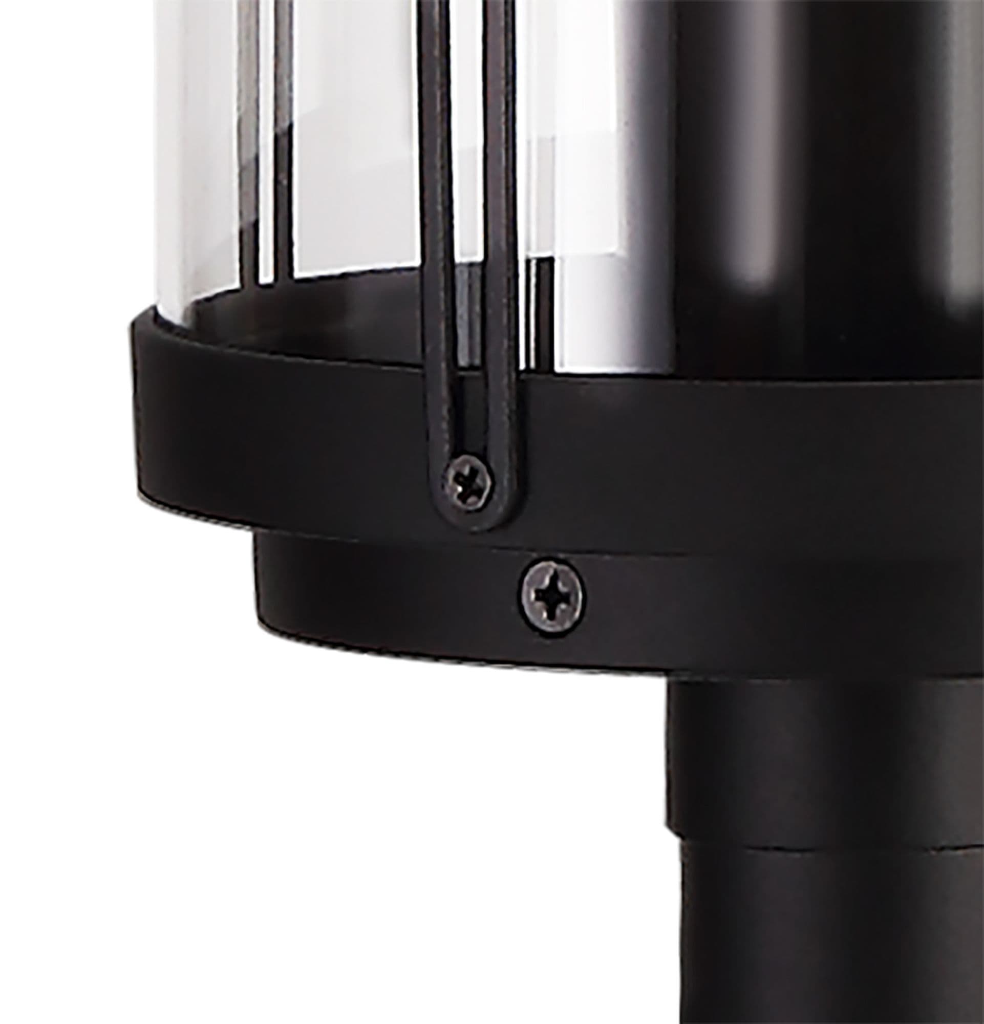 Reva Tall Post 1 x E27 IP44 Black/Clear PC