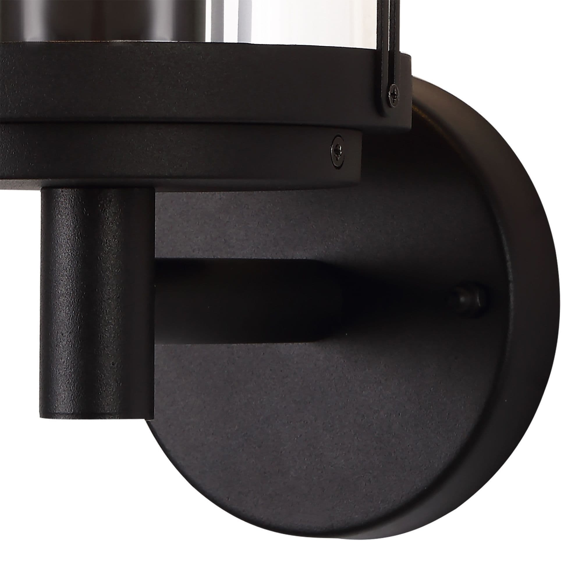 Reva Upward Wall Lamp 1 x E27 IP44 Black/Clear PC