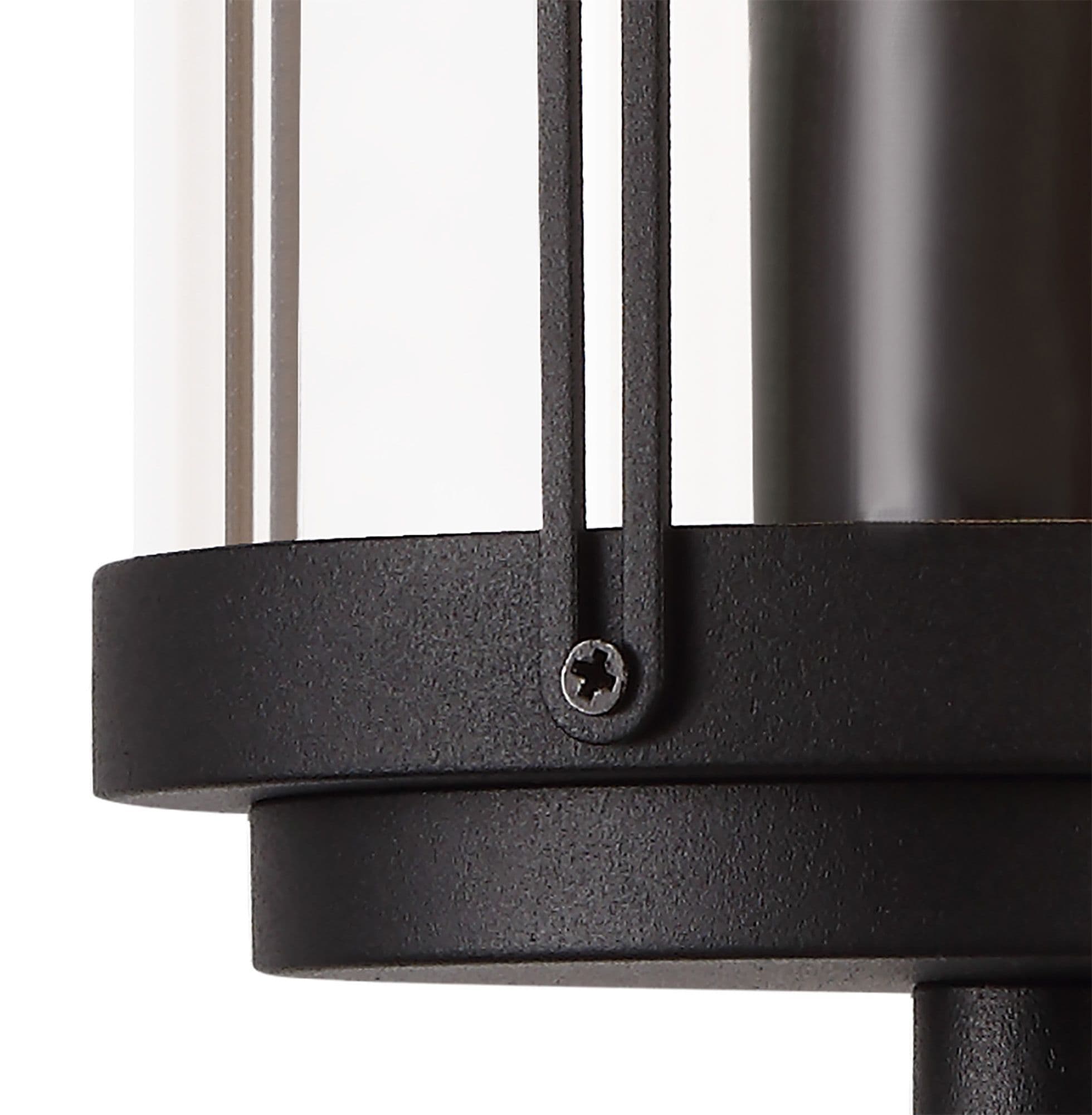 Reva Upward Wall Lamp 1 x E27 IP44 Black/Clear PC