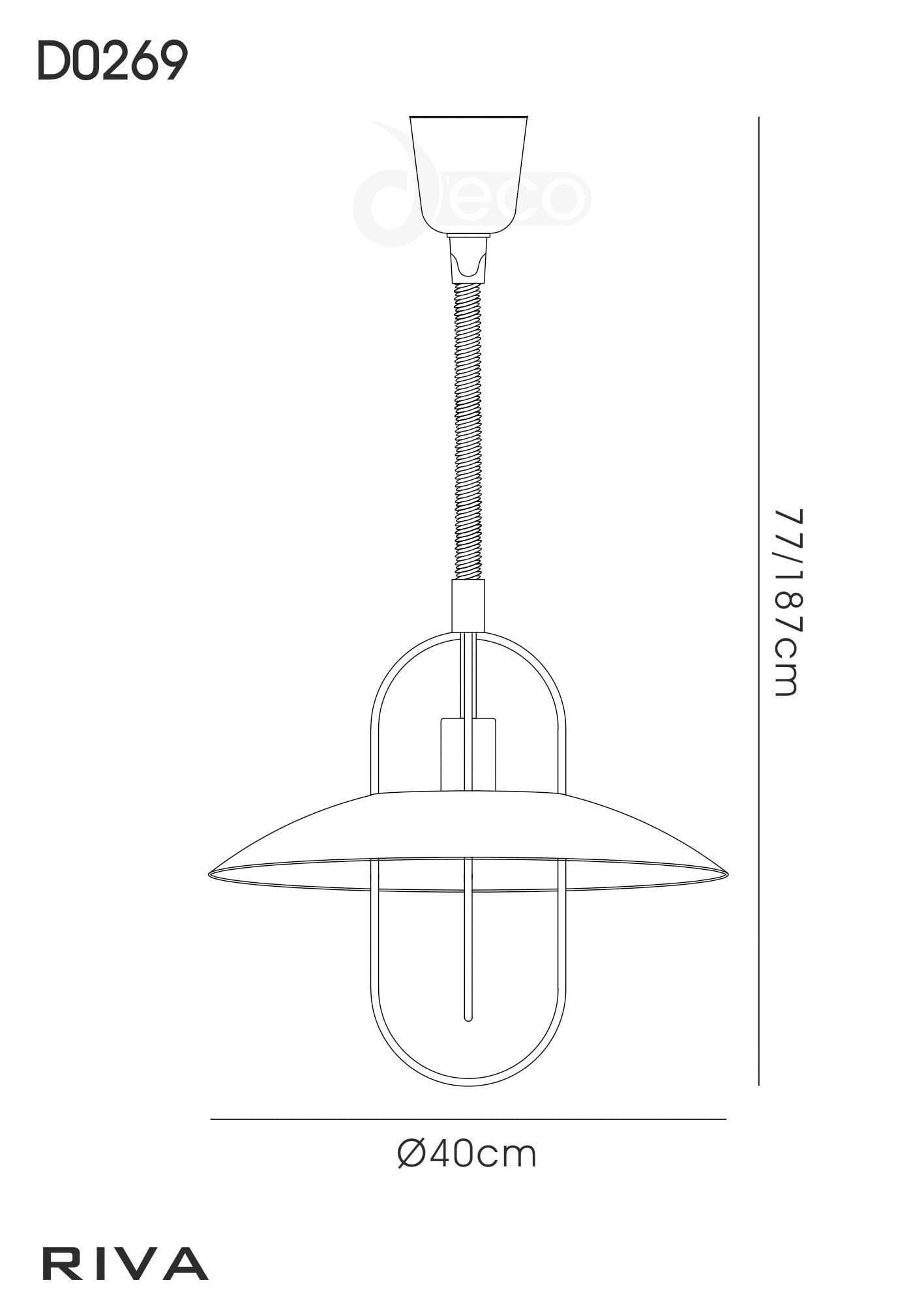 Riva Rise & Fall Pendant 1 Light E27 Matt Black/Opal White Glass Shade