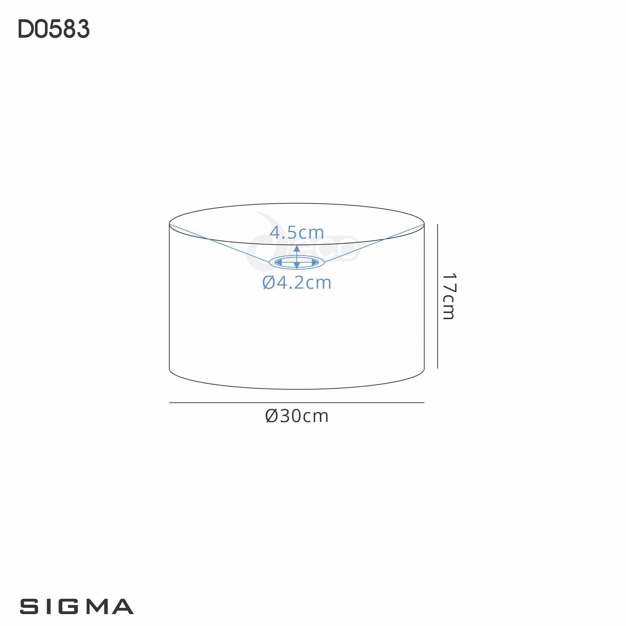 Sigma Round Cylinder 300 x 170mm Gold Foil With White Lining Shade