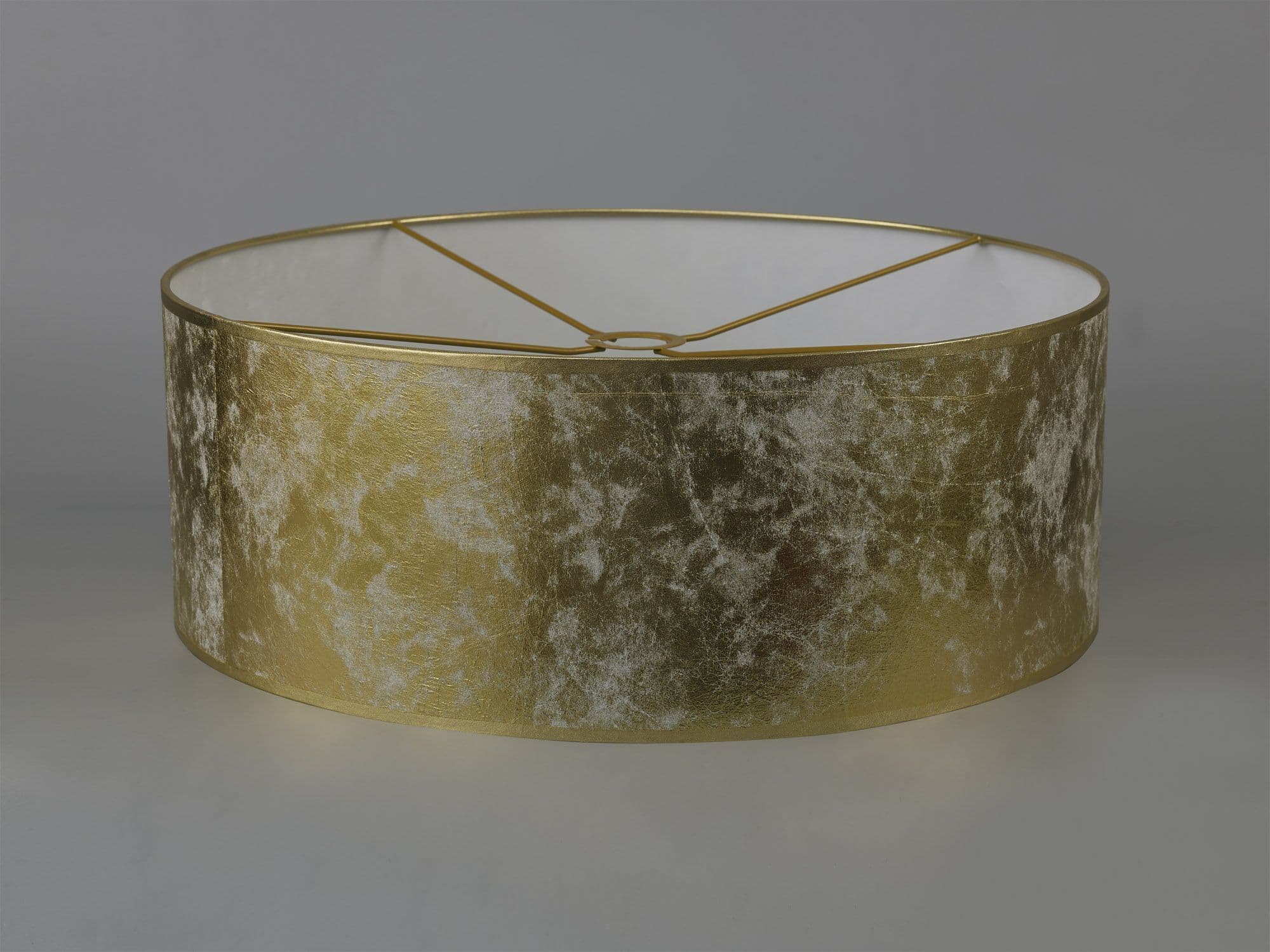 Sigma Round Cylinder 600 x 220mm Gold Foil With White Lining Shade