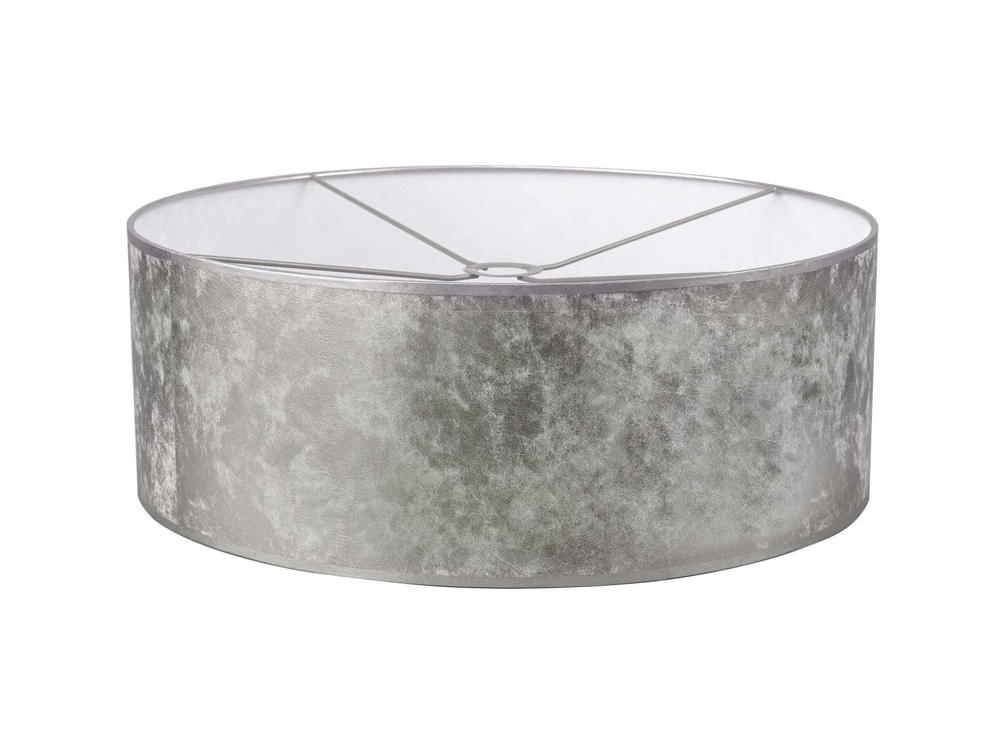Sigma Round Cylinder 600 x 220mm Silver Foil With White Lining Shade
