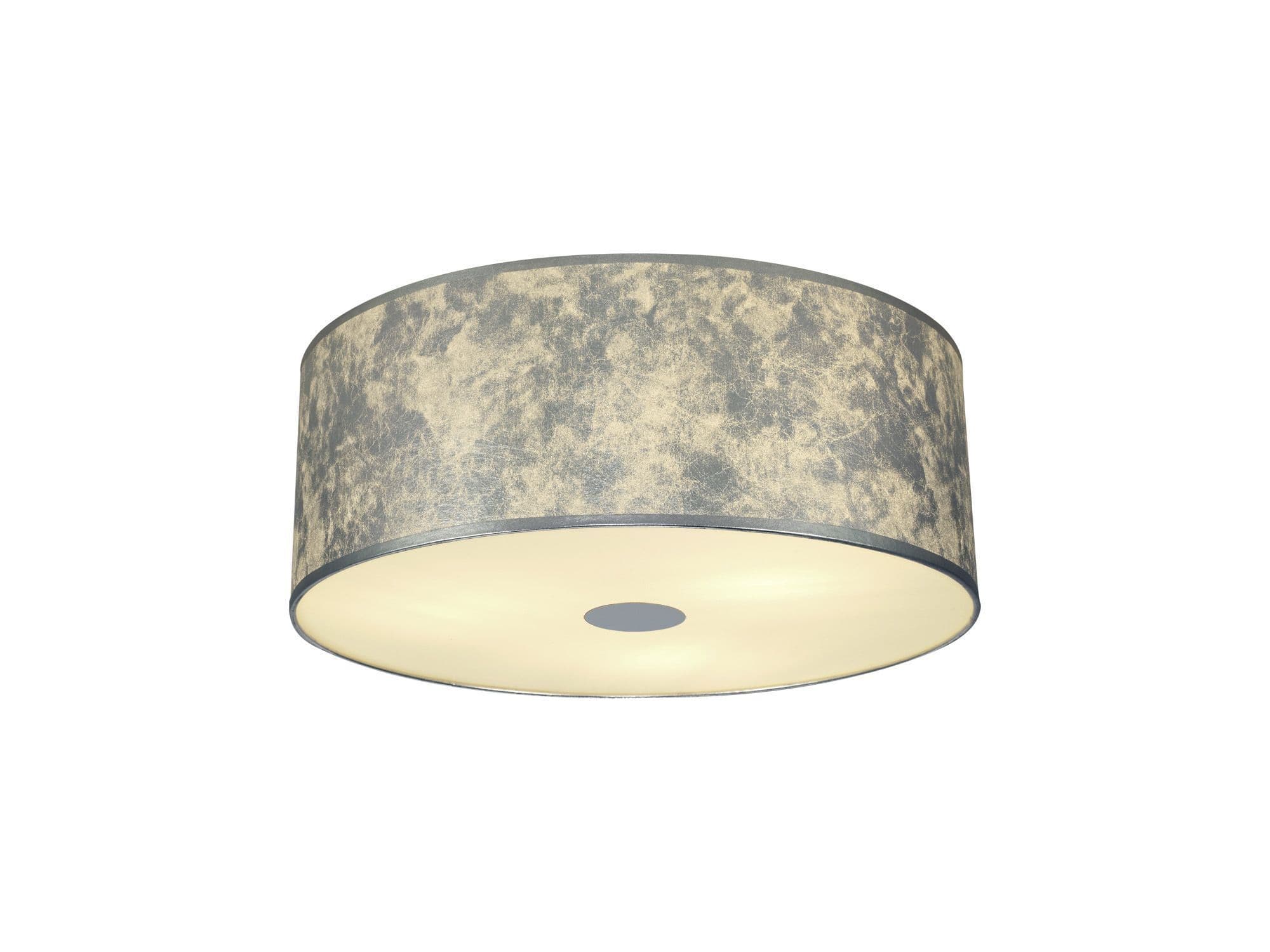 Sigma Round Cylinder 600 x 220mm Silver Foil With White Lining Shade