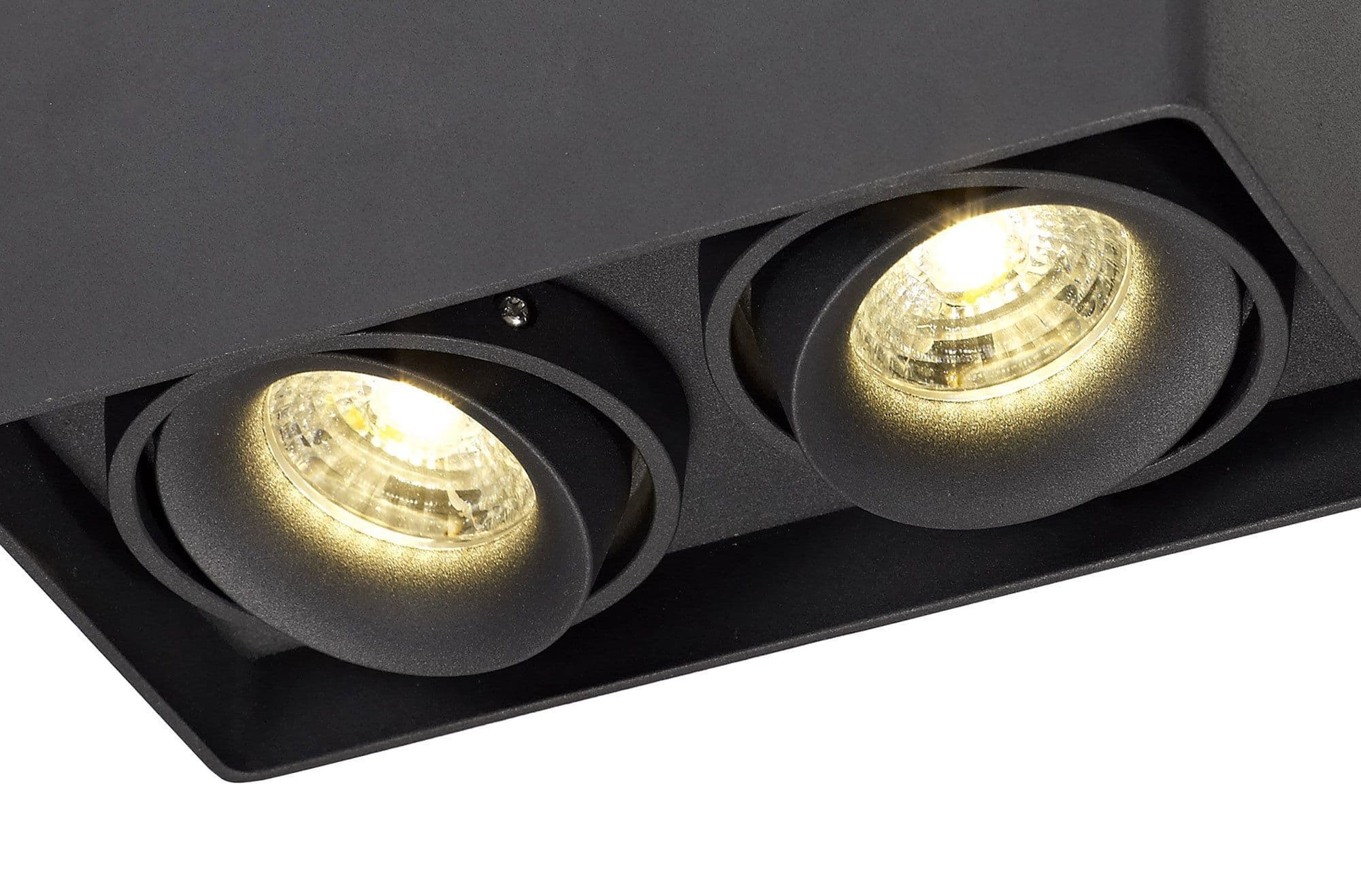 Stom Adjustable Rectangular Spotlight 2 Light GU10 Sand Black