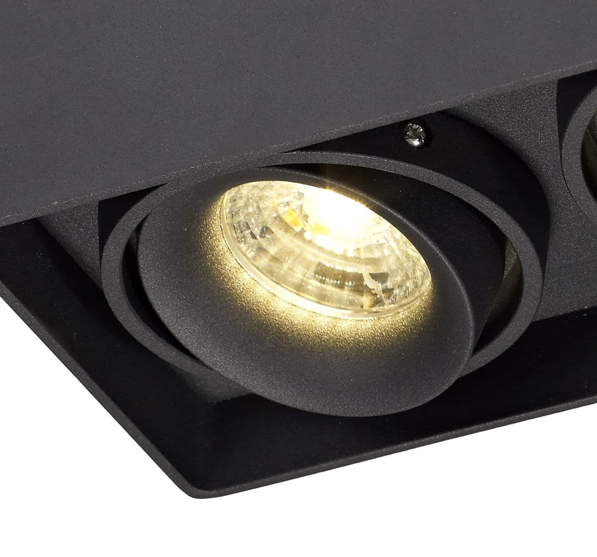 Stom Adjustable Rectangular Spotlight 2 Light GU10 Sand Black