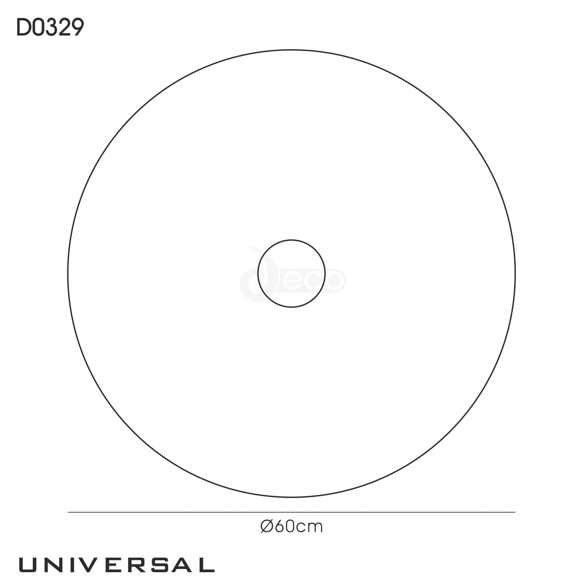 Universal 600mm Frosted Acrylic Diffuser With Antique Brass Centre Detail