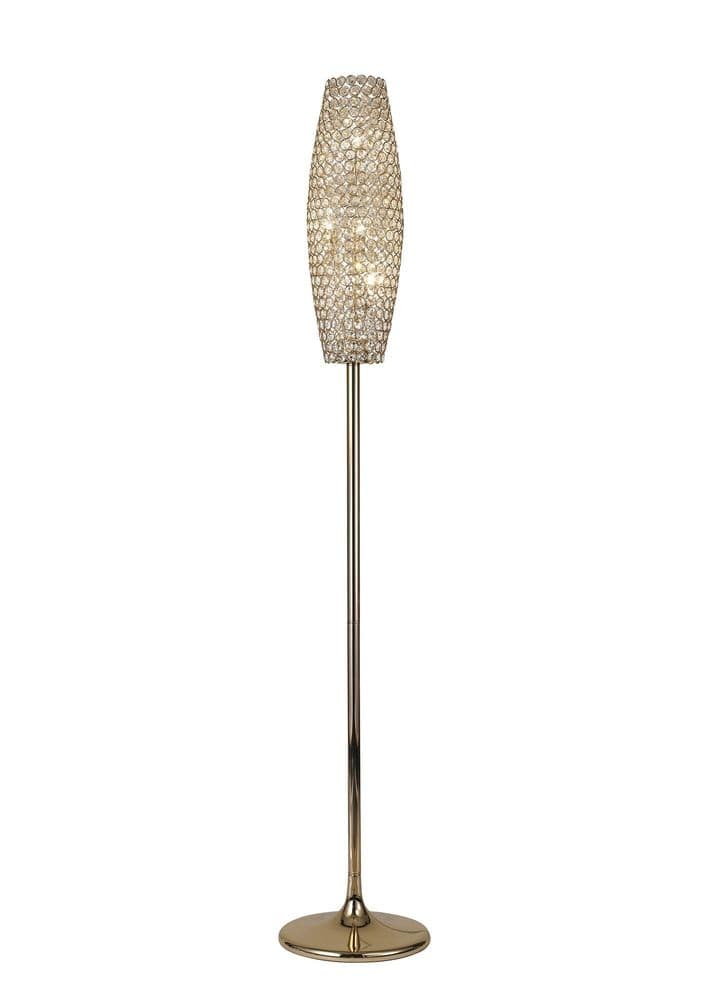 Drake Floor Lamp 4 Light G9 French Gold/Crystal