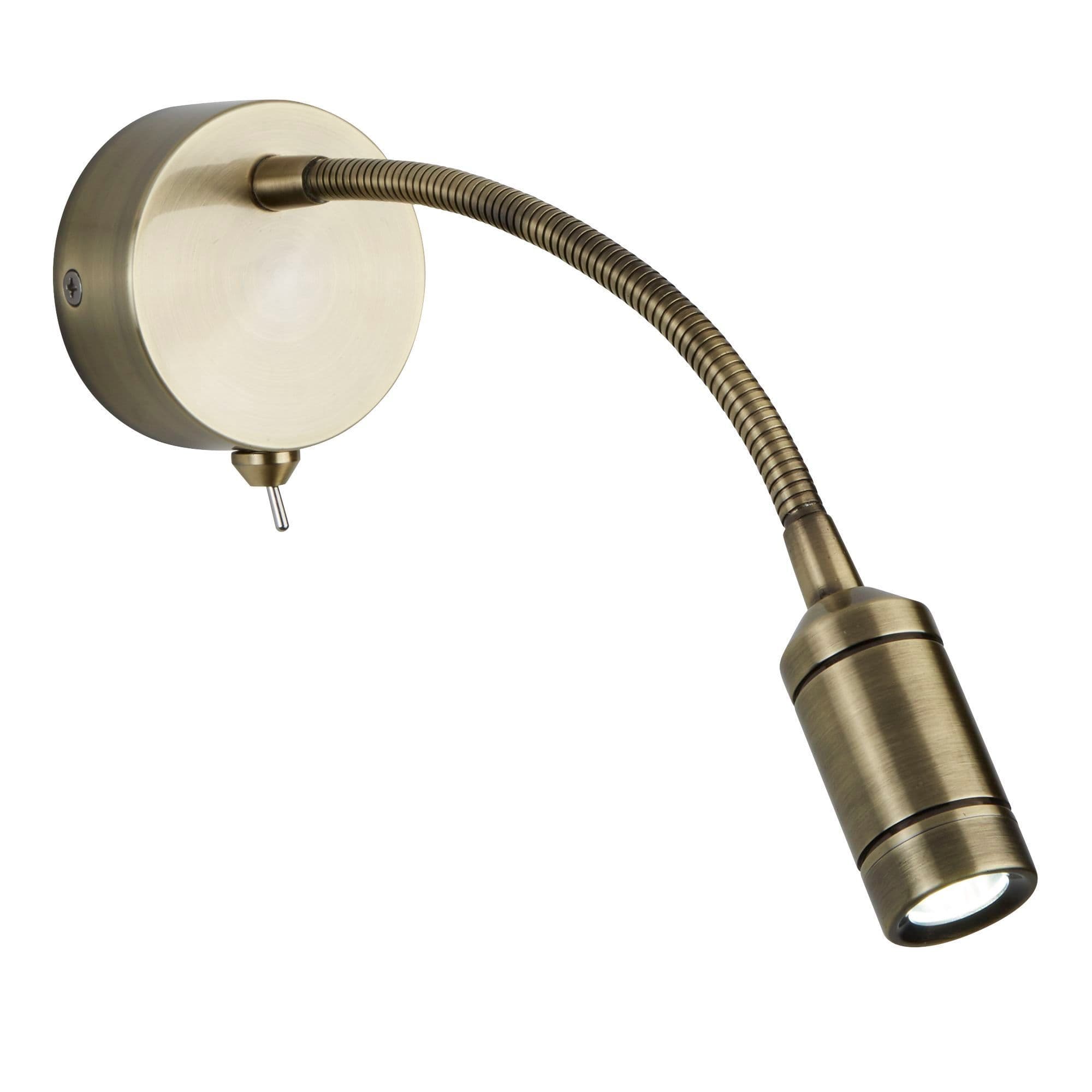 Flexy Wall Led Adj Wall Light - Flexi Arm - Antique Brass