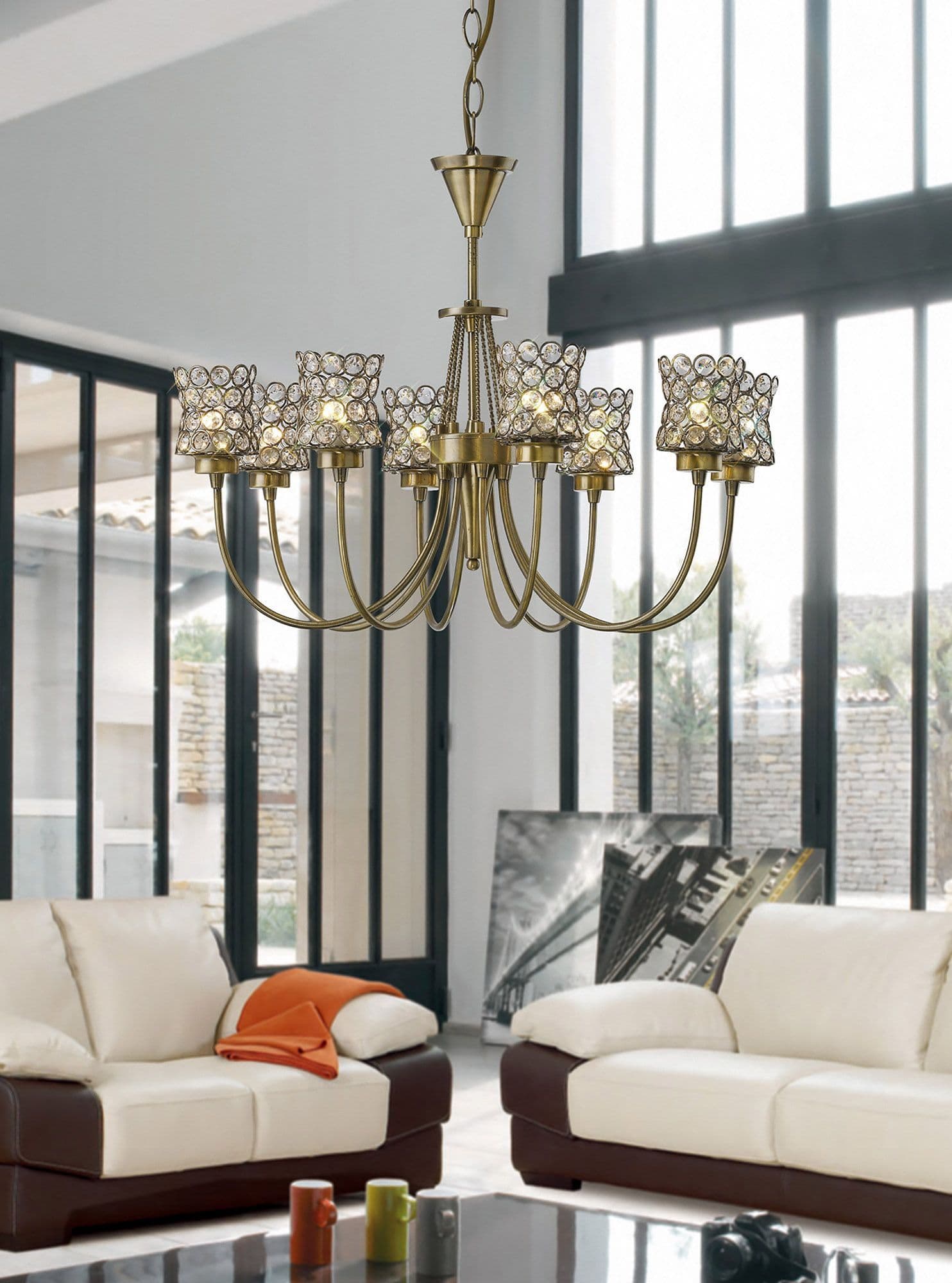 Glen Table Lamp 2 Light G9 Antique Brass/Crystal