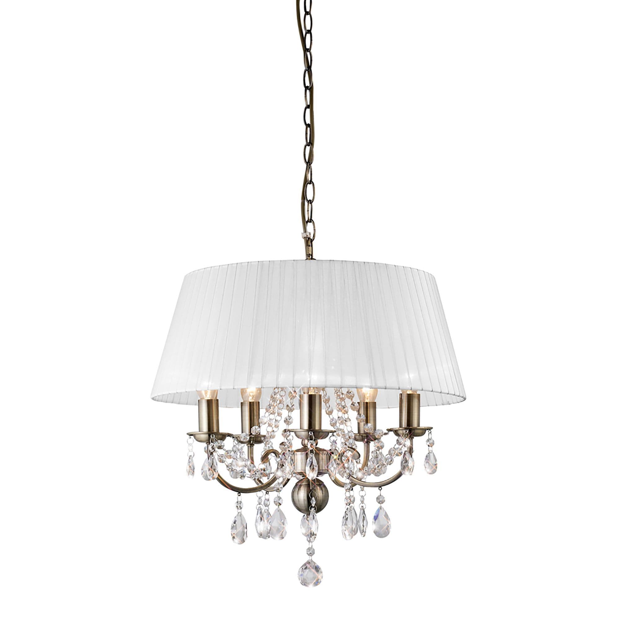 Gregory 5 Light Chandelier Pendant With Soft Bronze Shade E14 Antique ...