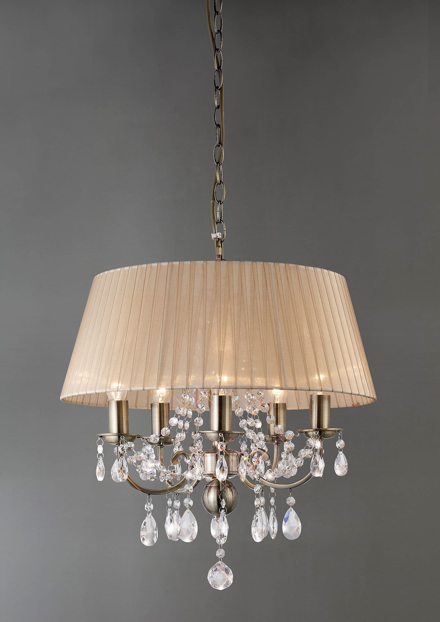 Gregory 5 Light Chandelier Pendant With Soft Bronze Shade E14 Antique ...