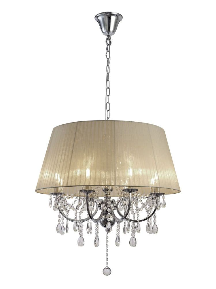 Gregory 8 Light Chandelier Pendant With Soft Bronze Shade E14 Polished ...