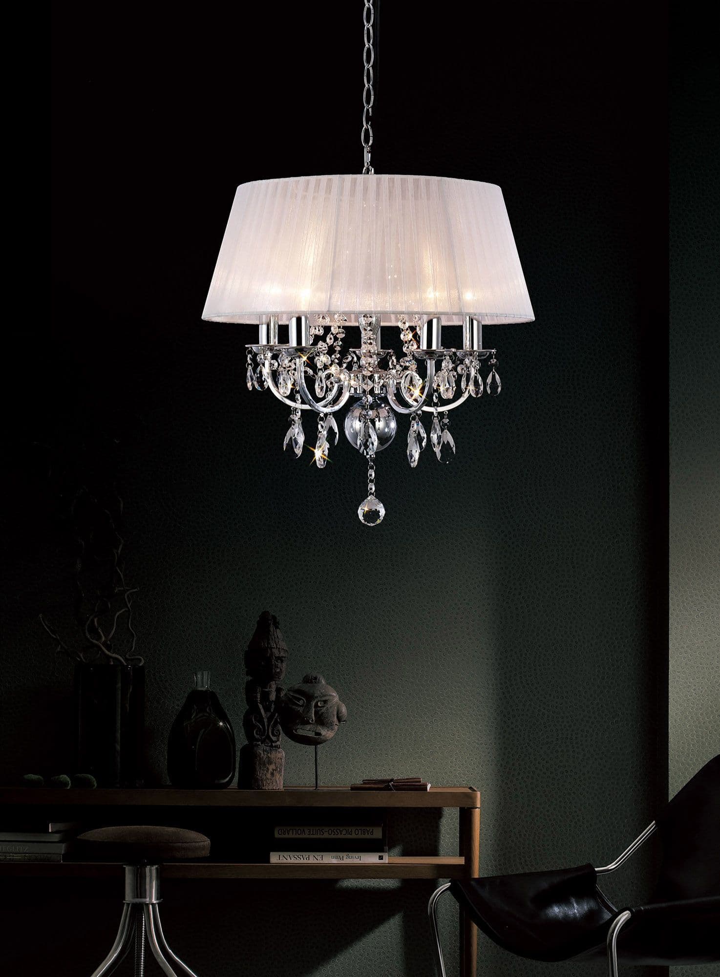 Gregory 3 Light Table Lamp With Soft Bronze Shade E14 Polished Chrome ...