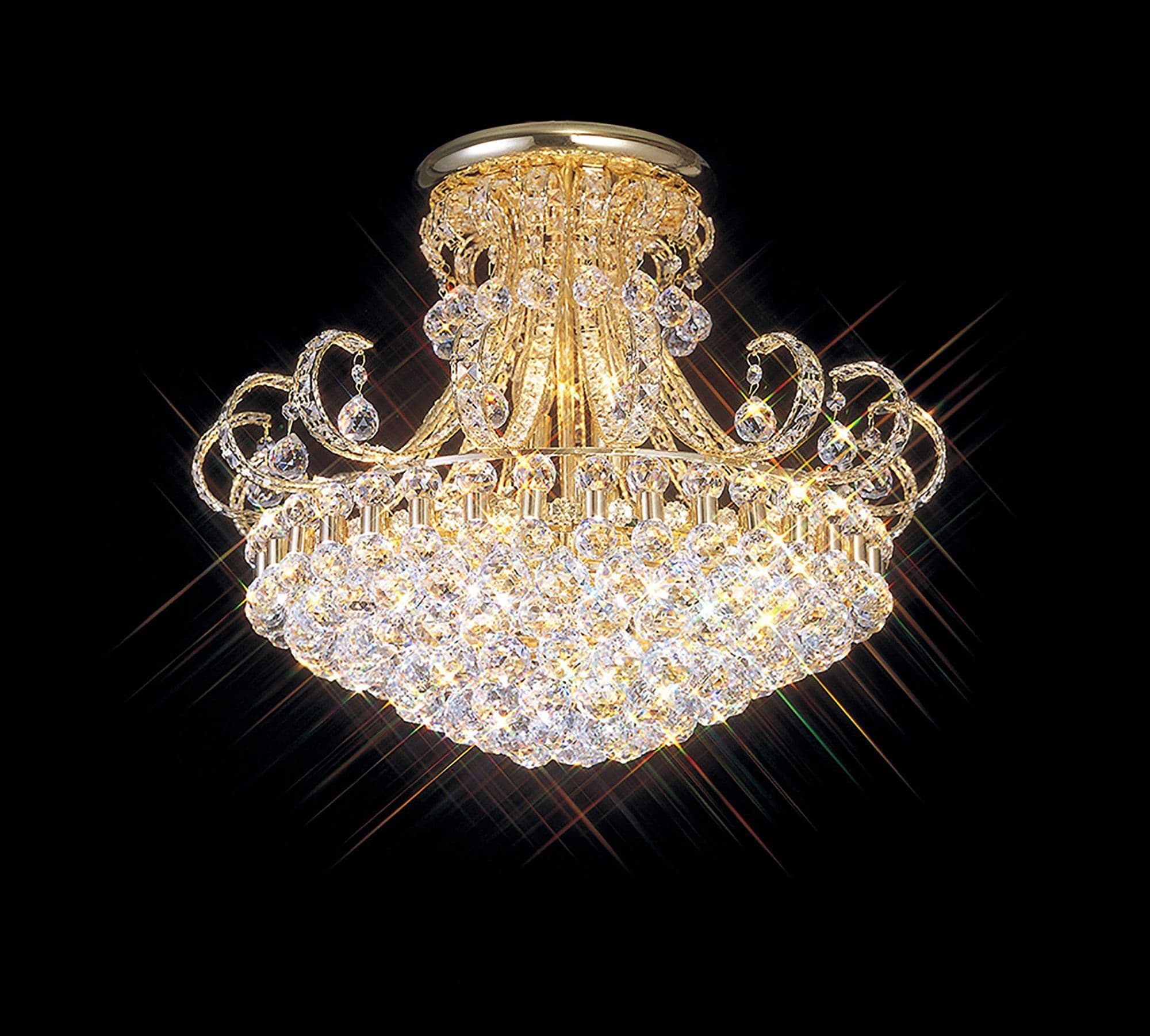 Harding Ceiling 12 Light E14 French Gold/Crystal18 3kg