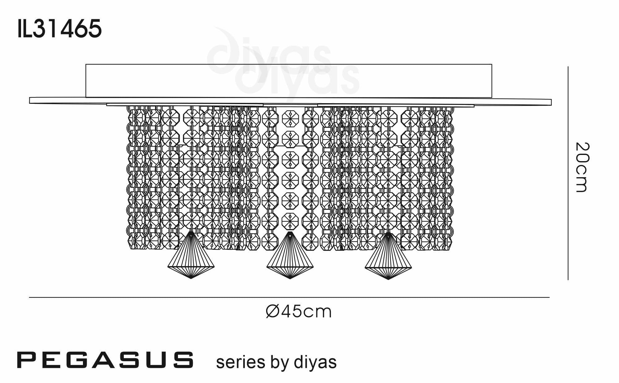 Hardy Ceiling 3 Light G9 Polished Chrome/Mirror/Crystal