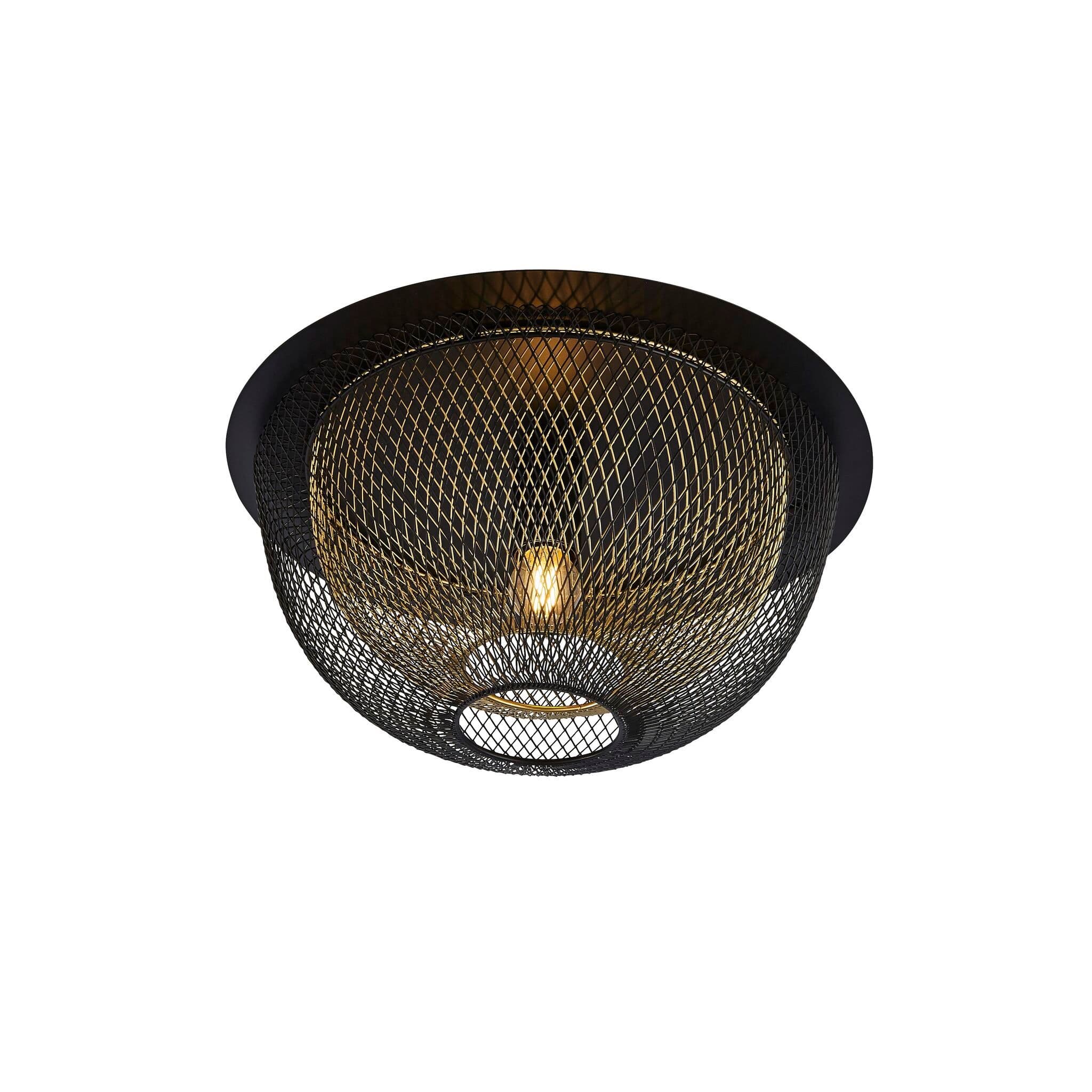 Honeycomb 1Lt Double Layered Mesh Flush Fitting - Black Outer With Gold ...