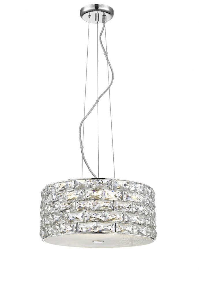 Impex lighting Aruba 4 LED Light 38 6cm Crystal Hanging Pendant Chrome ...
