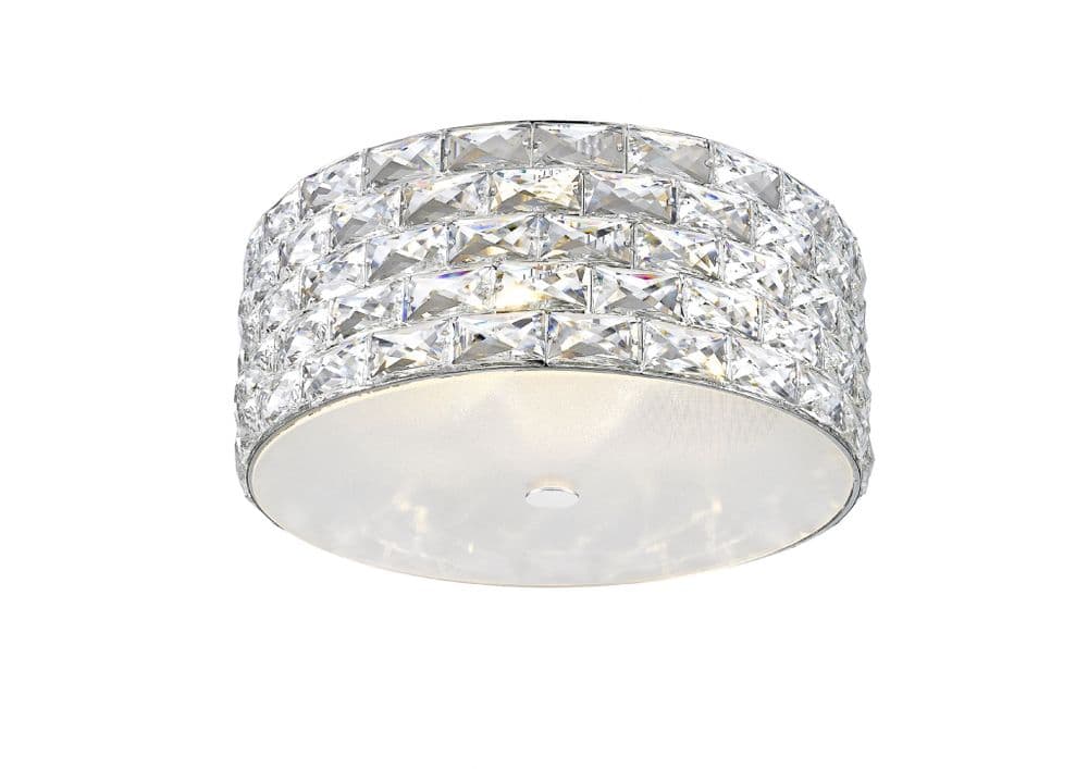 Impex lighting Aruba 5 LED Light 42cm Crystal Flush Chrome 3000k ...