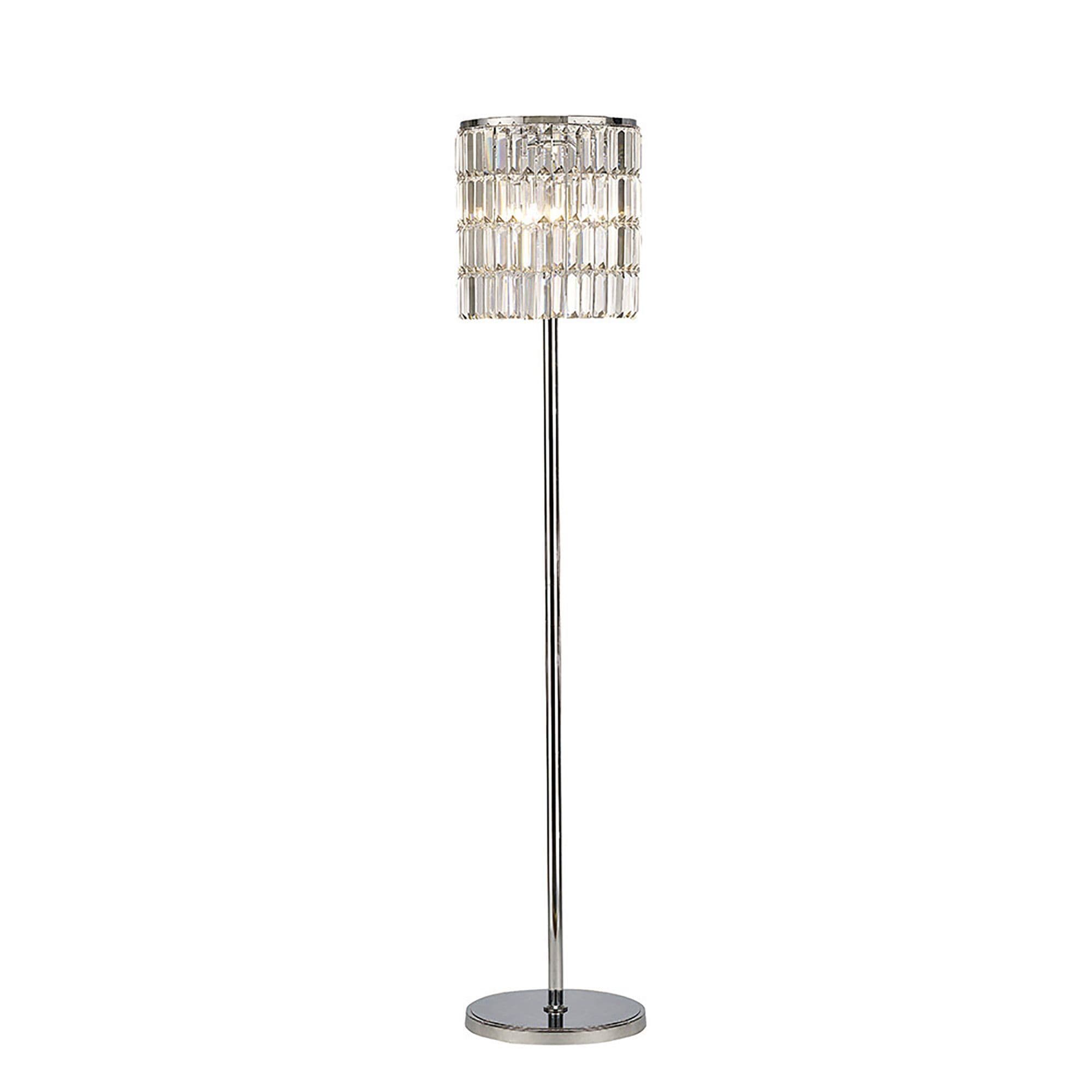 Jewel Crystal Curtain Floor Lamp 5 Light Polished Chrome