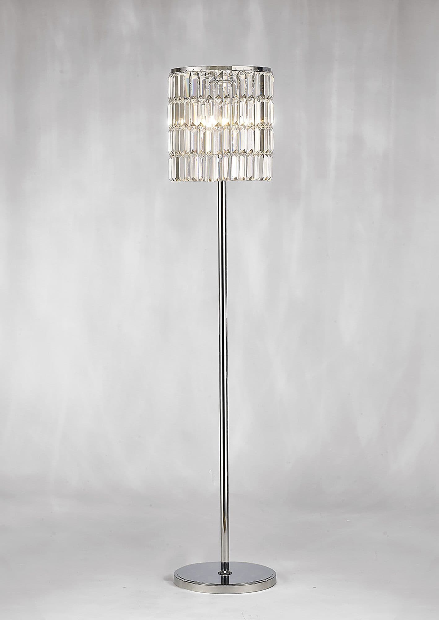 Jewel Crystal Curtain Floor Lamp 5 Light Polished Chrome