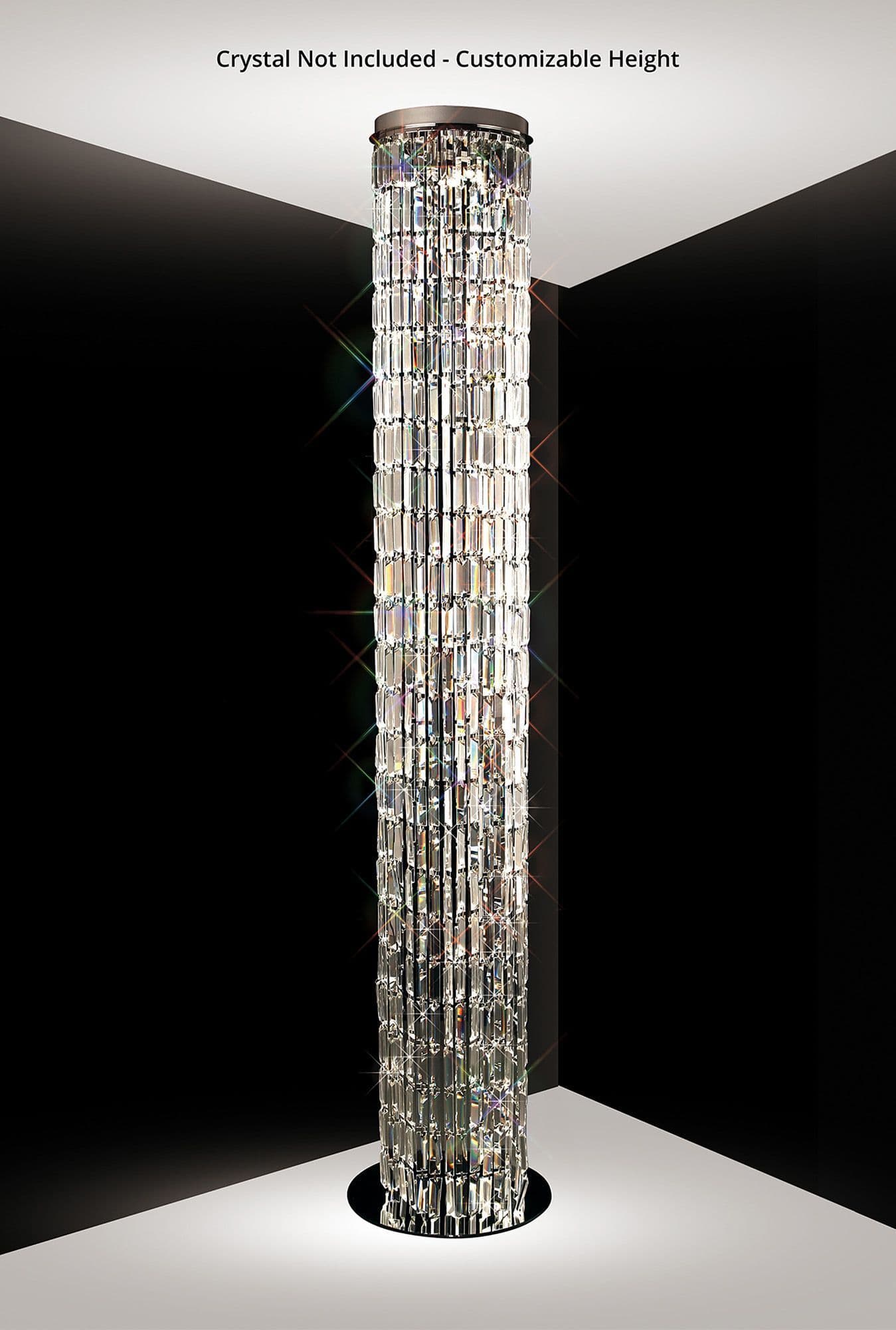 Jewel Crystal Curtain Floor Lamp 5 Light Polished Chrome