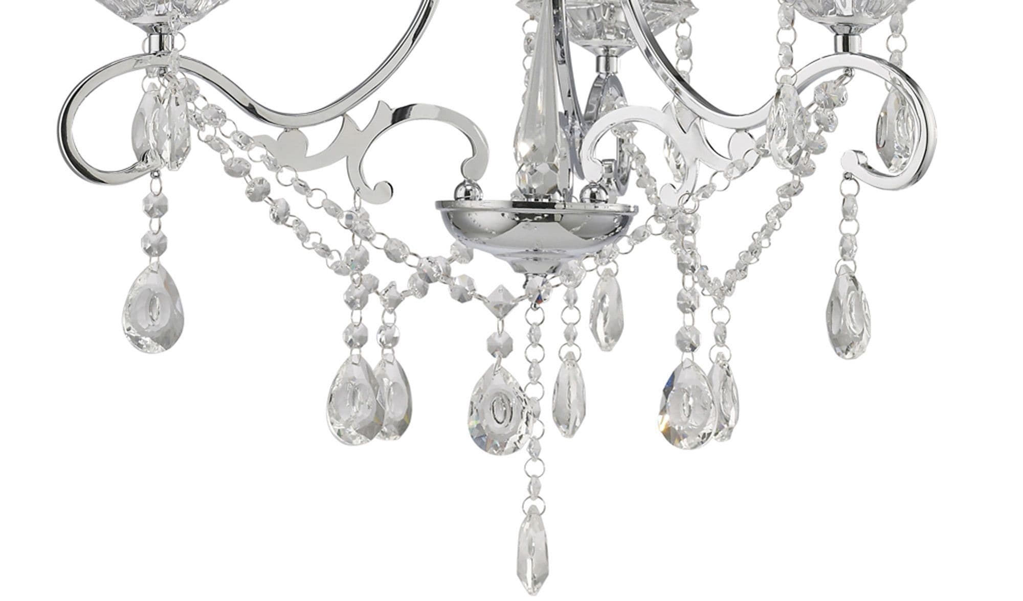 Jude Pendant 3 Light E14 Polished Chrome/Crystal