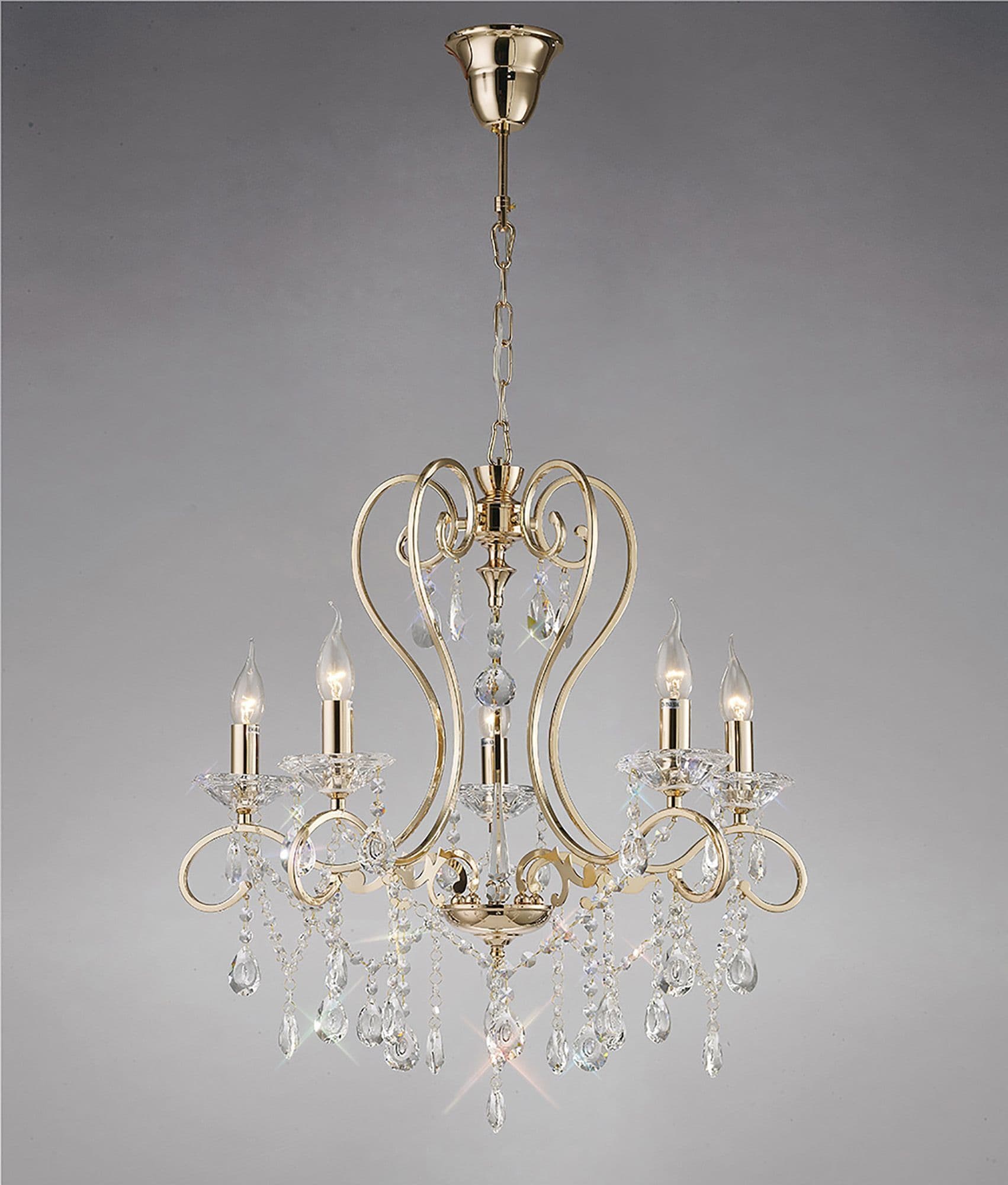 Jude Pendant 5 Light E14 French Gold/Crystal