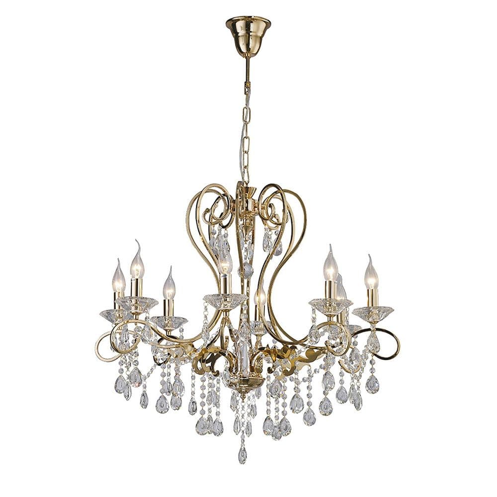 Jude Pendant 8 Light E14 French Gold/Crystal