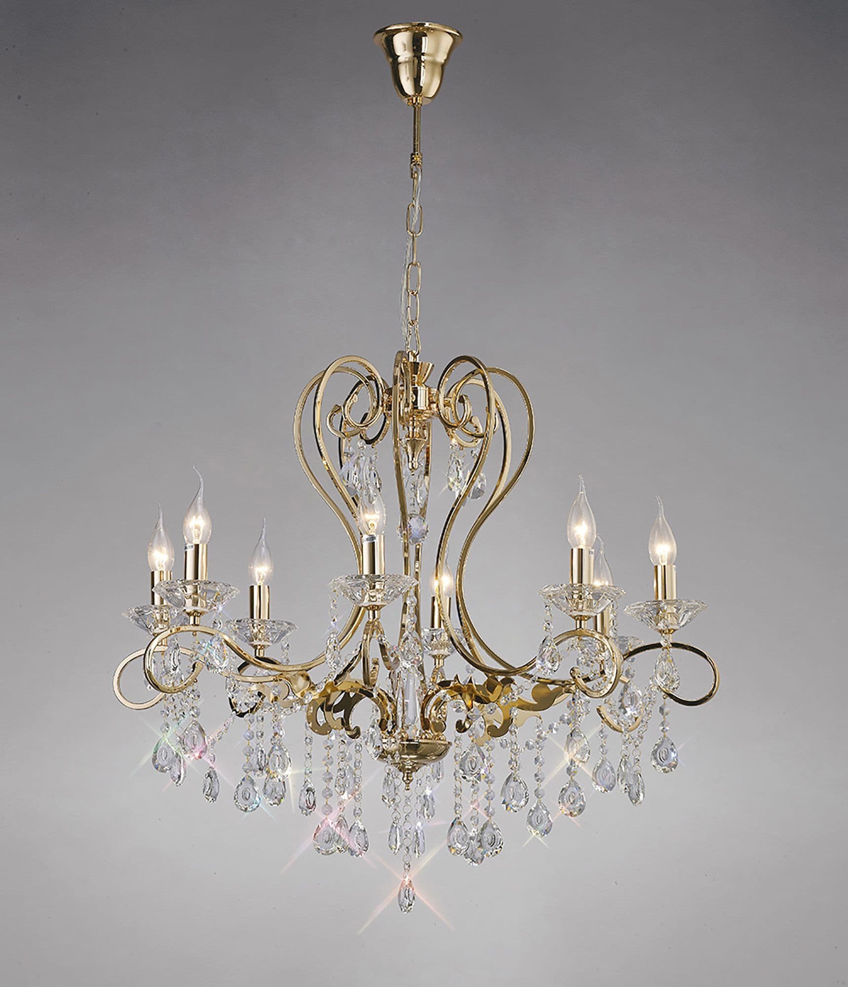 Jude Pendant 8 Light E14 French Gold/Crystal
