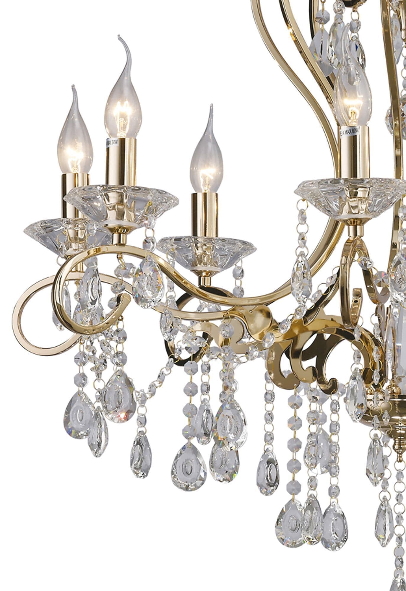 Jude Pendant 8 Light E14 French Gold/Crystal