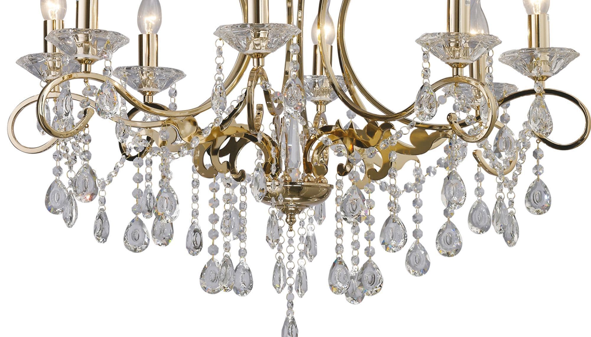 Jude Pendant 8 Light E14 French Gold/Crystal