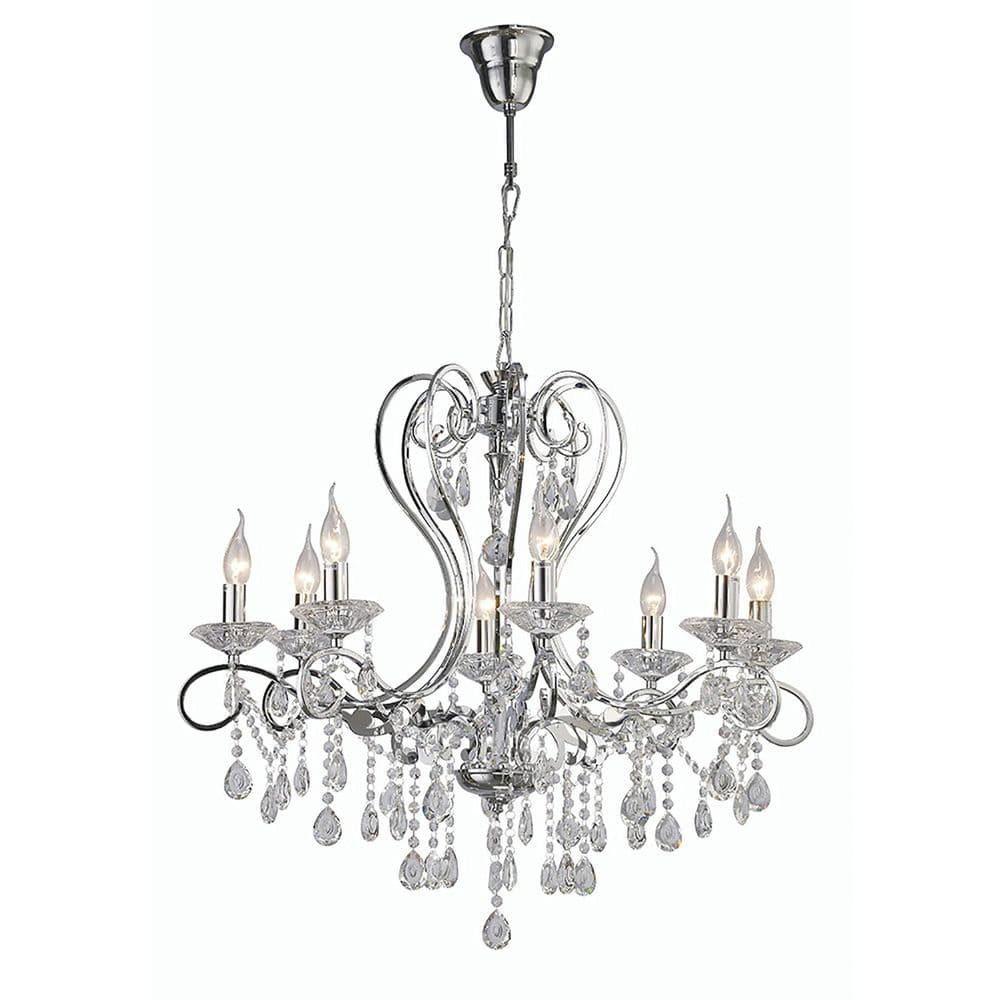 Jude Pendant 8 Light E14 Polished Chrome/Crystal