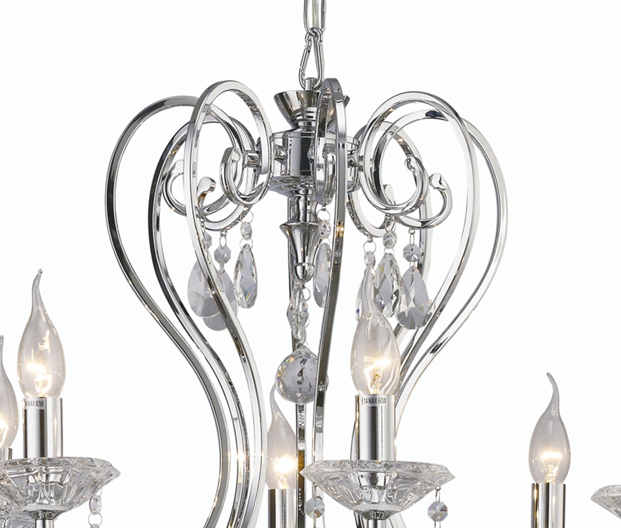 Jude Pendant 8 Light E14 Polished Chrome/Crystal