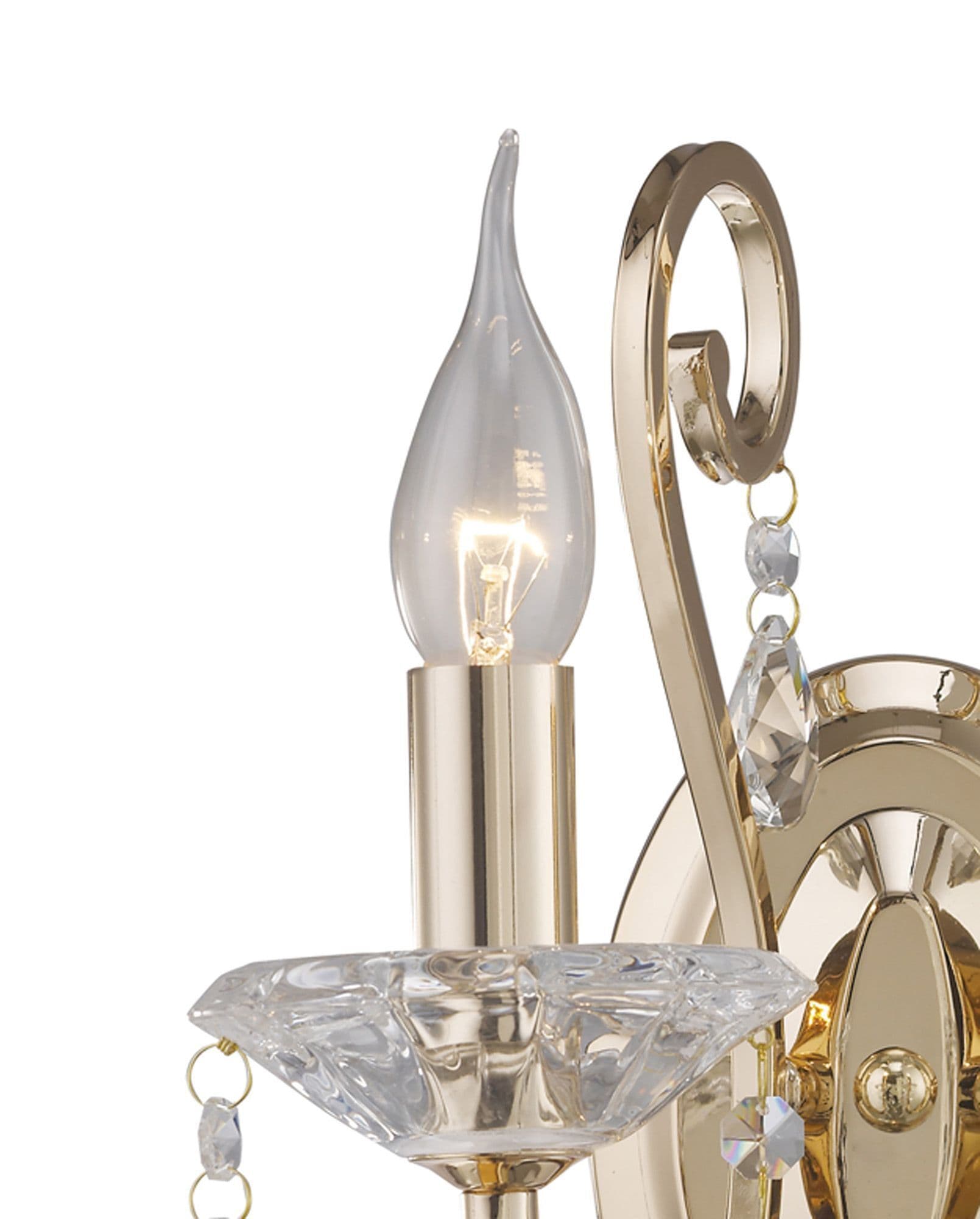 Jude Wall Lamp Switched 2 Light E14 French Gold/Crystal