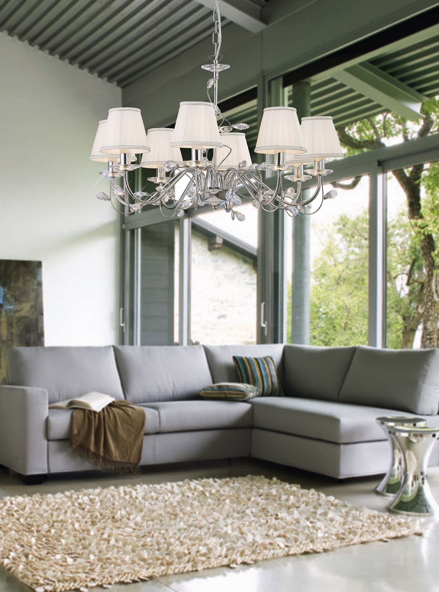 Justin Fabric Shade White 260/300mm x 190mm