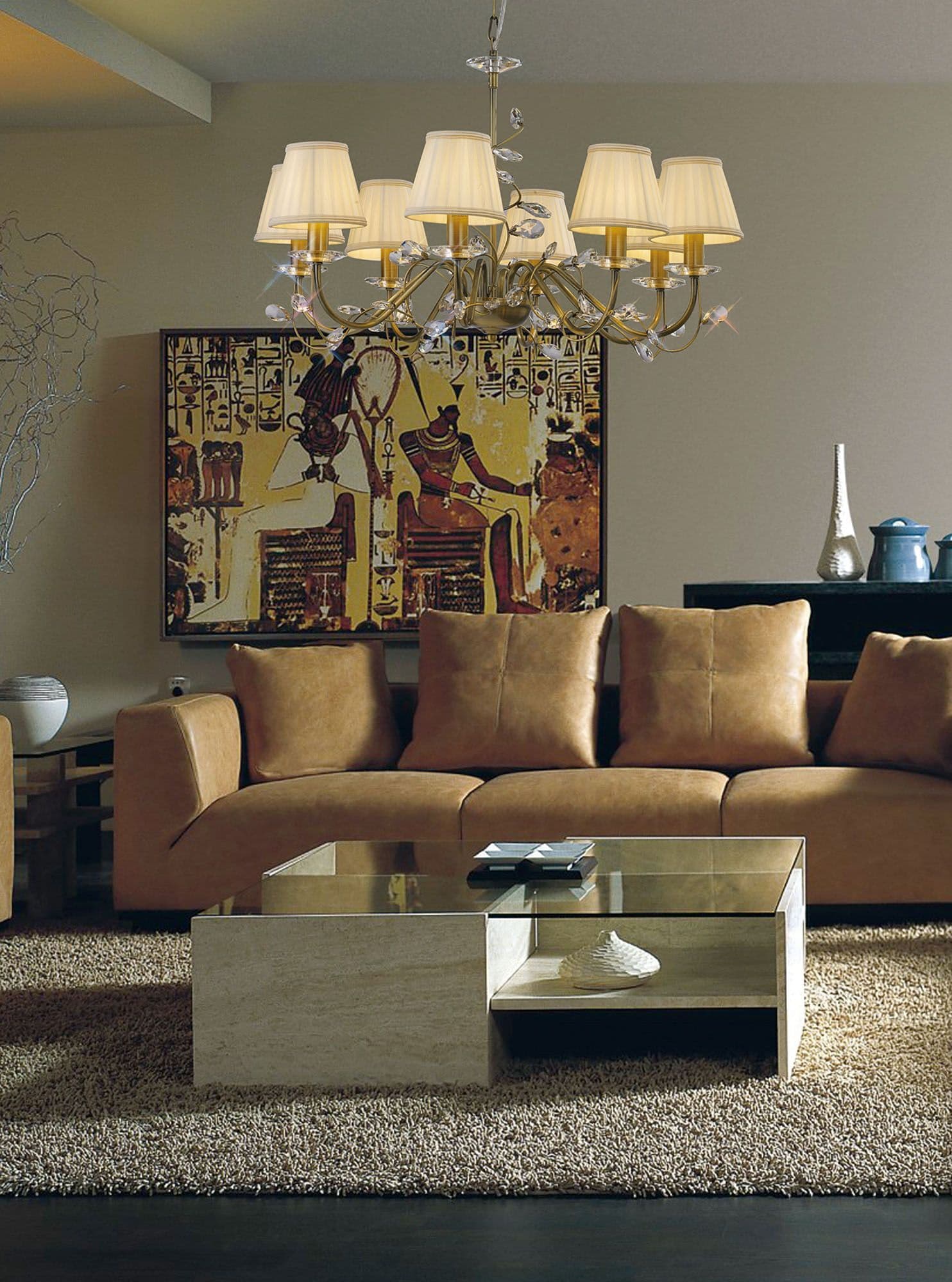 Justin Wall Lamp WITHOUT SHADE 2 Light E14 Polished Chrome and Crystal