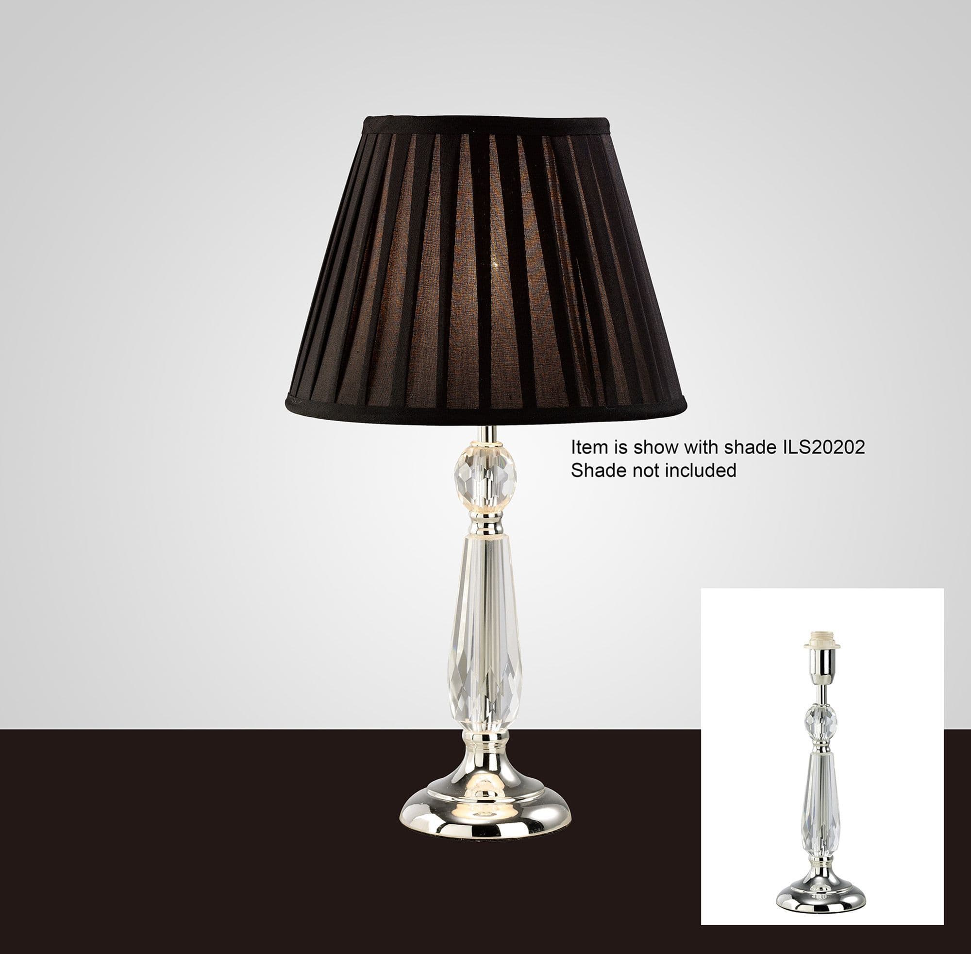 Kendall Crystal Table Lamp WITHOUT SHADE 1 Light E14 Silver Finish