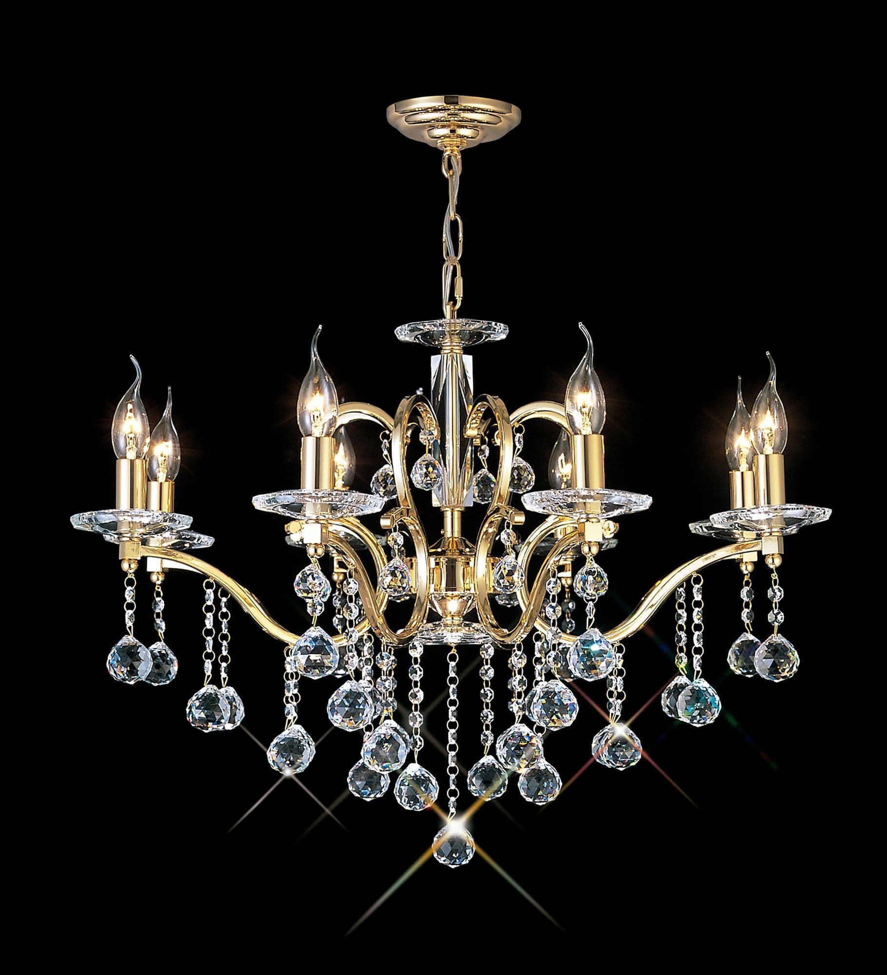 Kendrick Pendant 8 Light E14 French Gold/Crystal