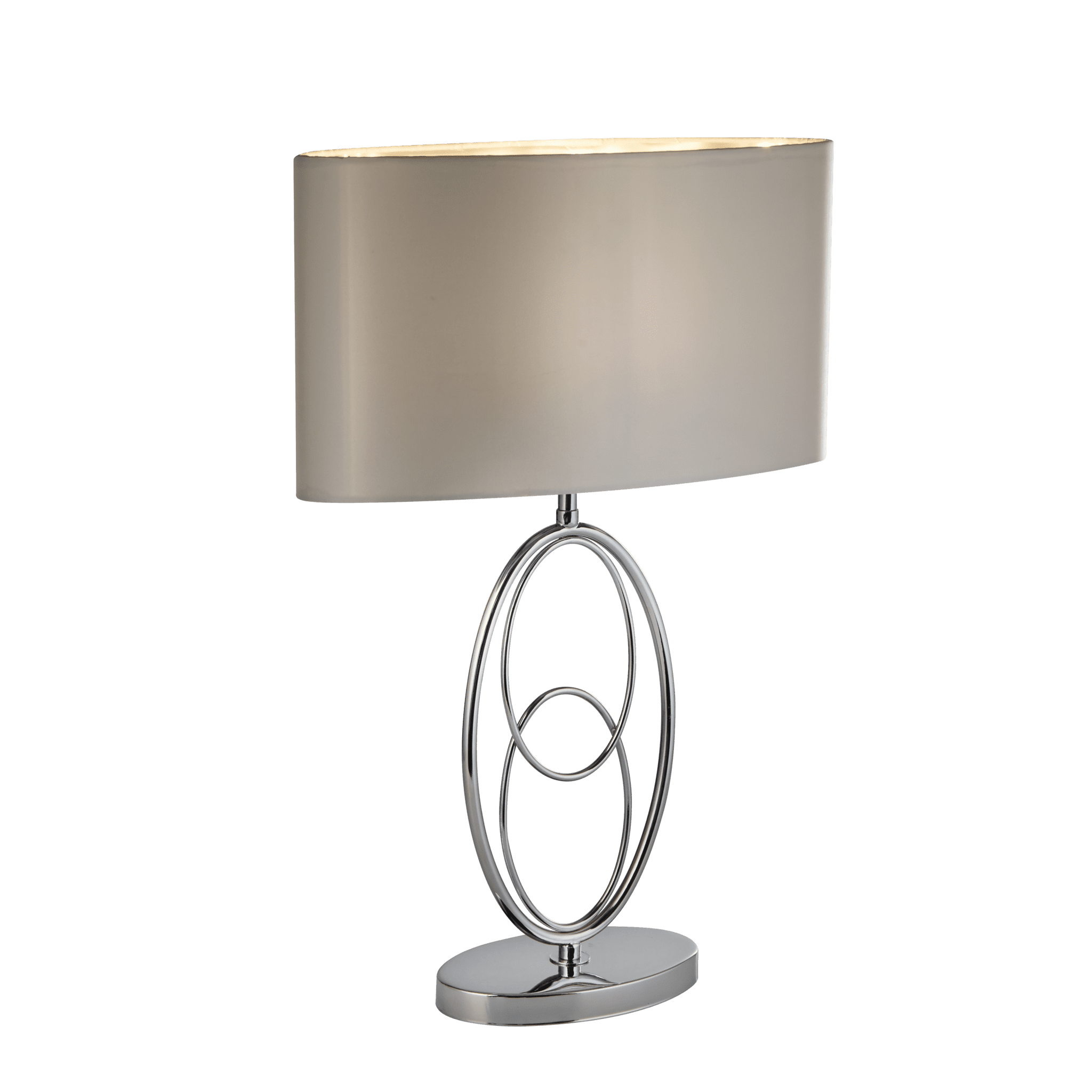 Loopy 1Lt Table Lamp Chrome With White Shade