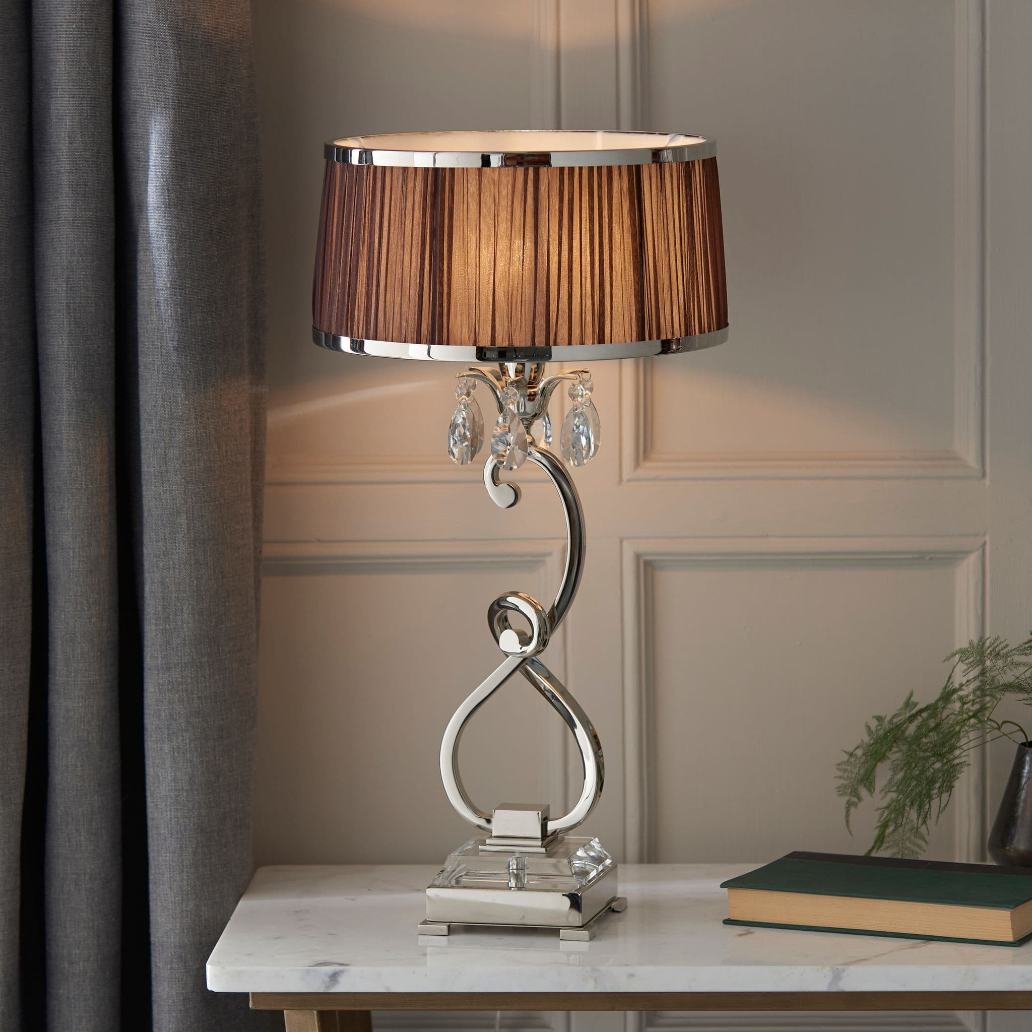 Oksana nickel table lamp