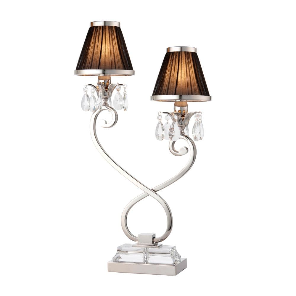 Oksana nickel twin table lamp