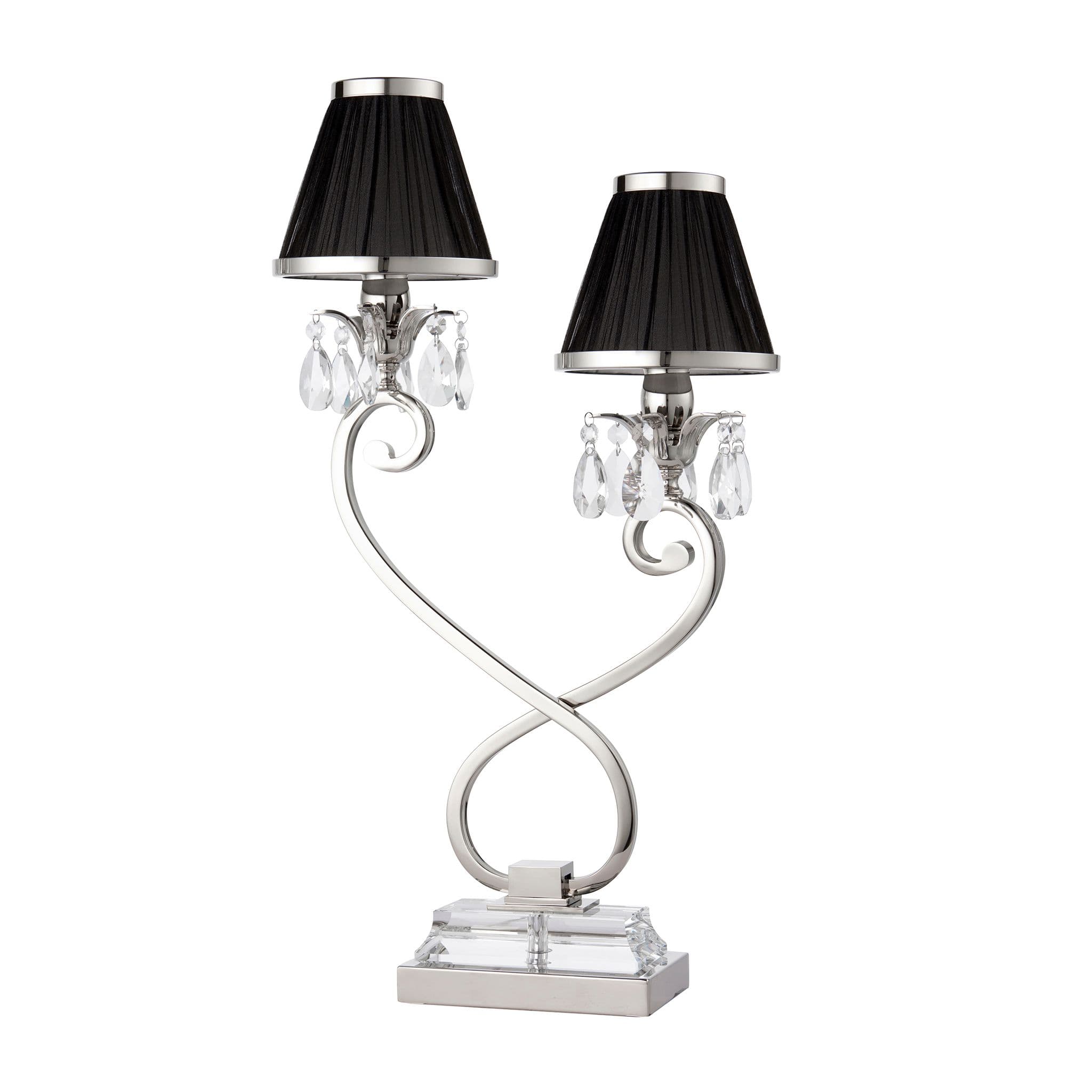 Oksana nickel twin table lamp