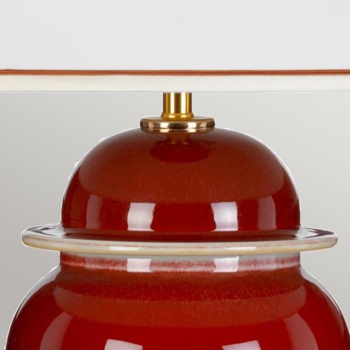 Oxblood Temple Jar 1 Light Table Lamp With Tall Empire Shade/DL-OXBLOOD ...