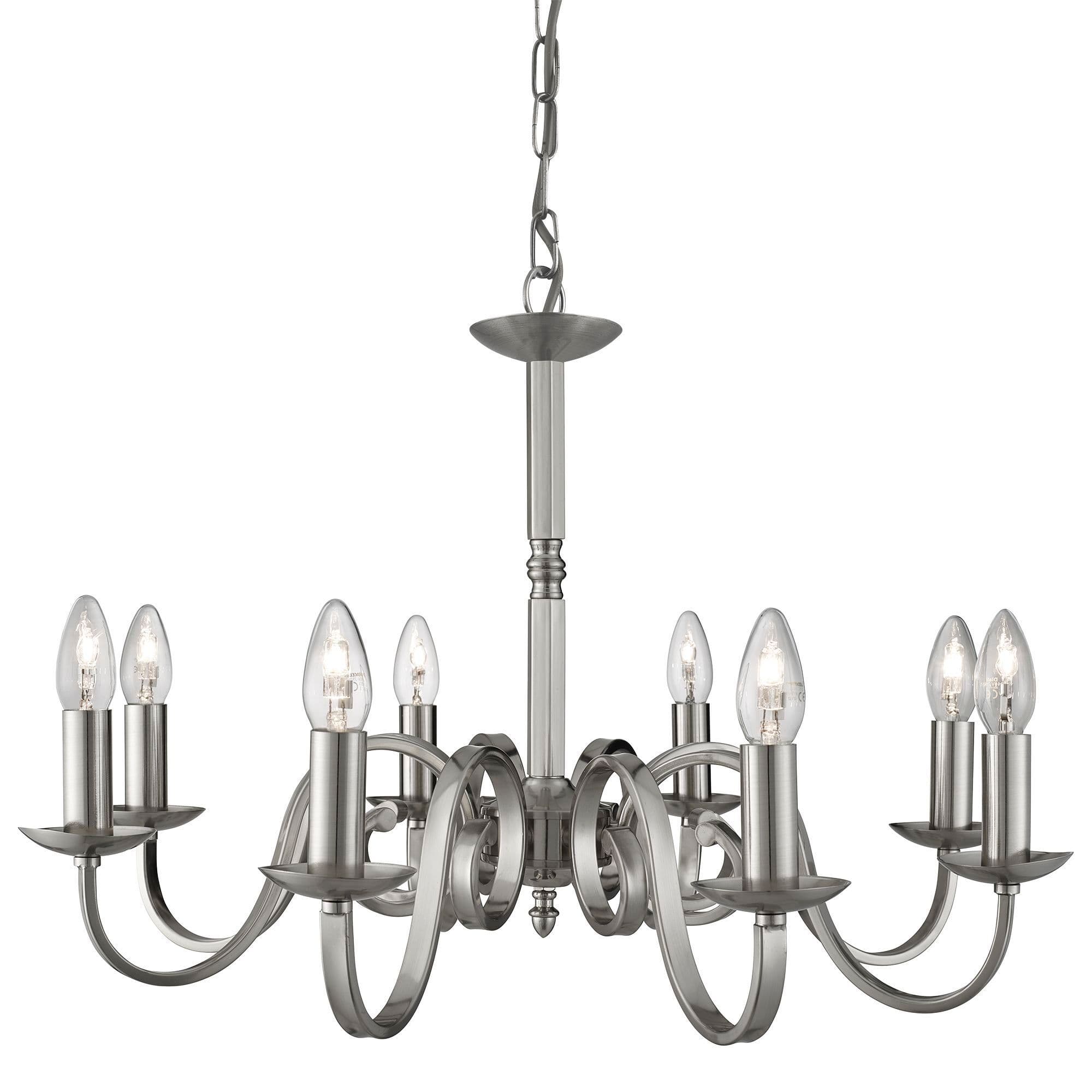 Richmond - 8Lt Ceiling Satin Silver Scroll Arms