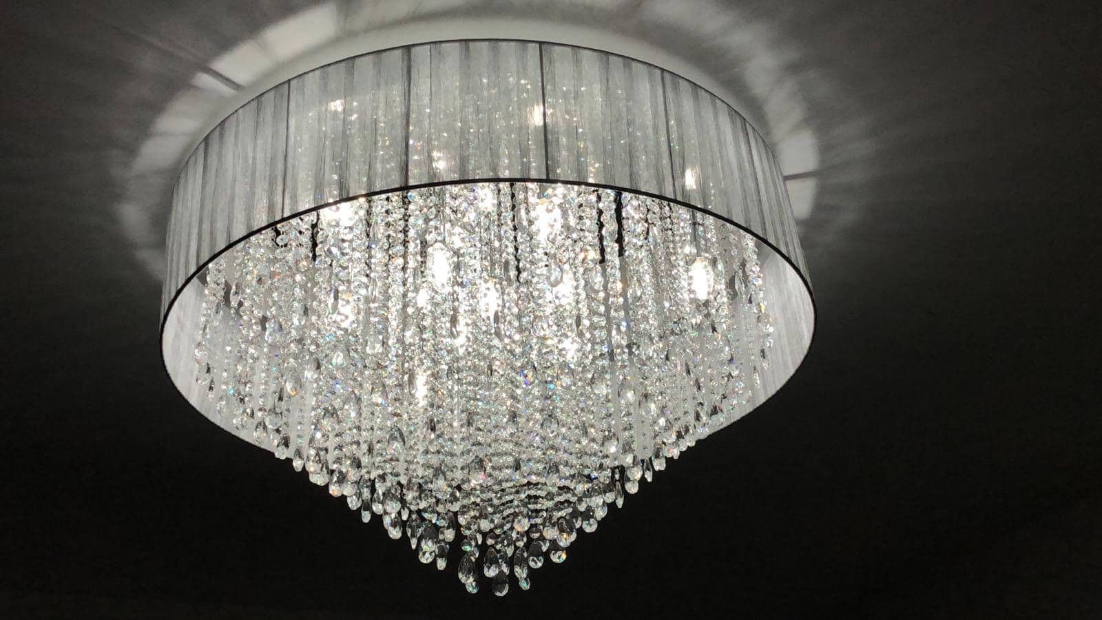 Royale Flush 10 Light Grey Fabric & Crystal GSBFL2281/10